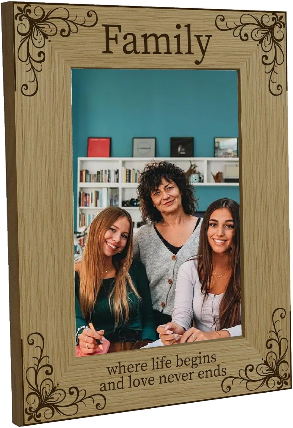Wood Family Photo Frame Family Where Life Begins and Love Never Ends ...