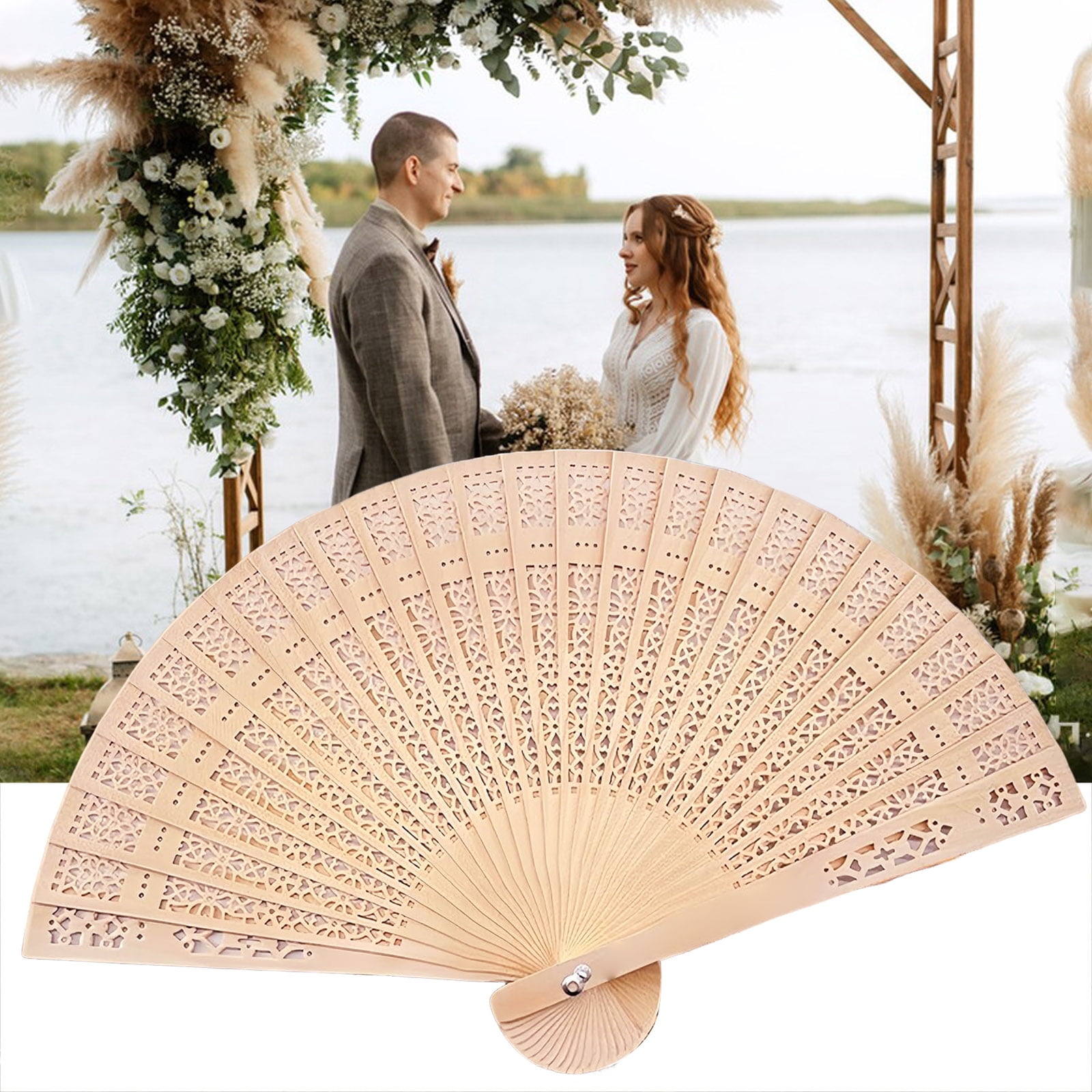 Wood Fans Wedding Favors,Hand Held Folding Fans Wooden Openwork ...