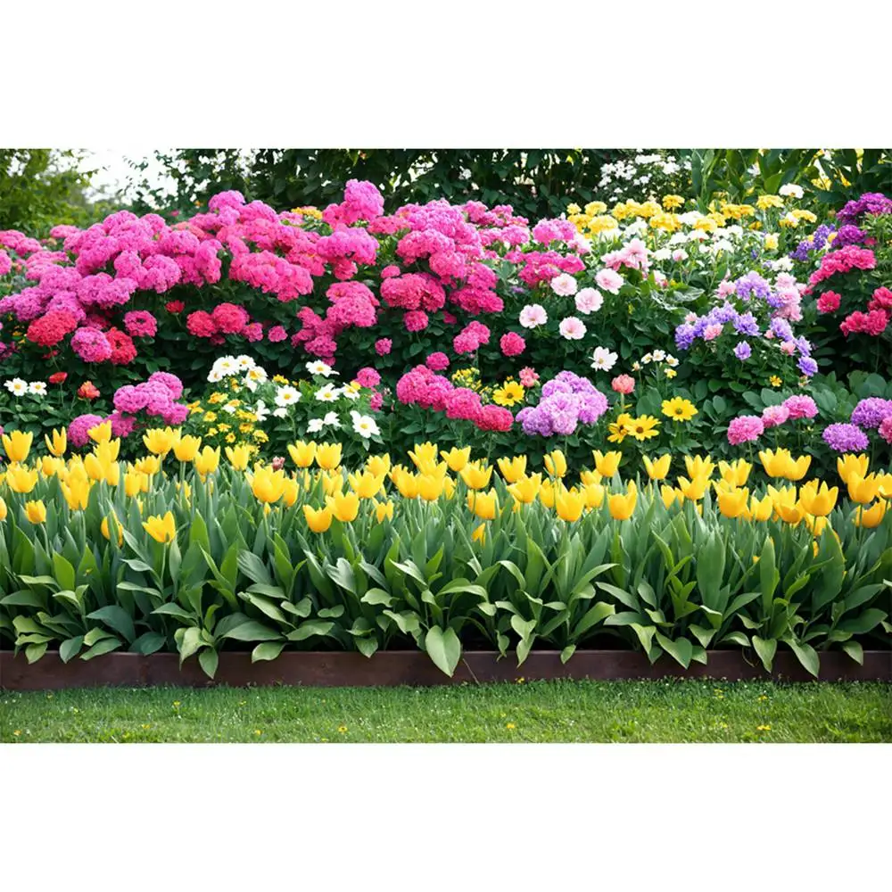 Wood Fce Flower Grass Wall Backdrop Spring Greery Background Childr ...