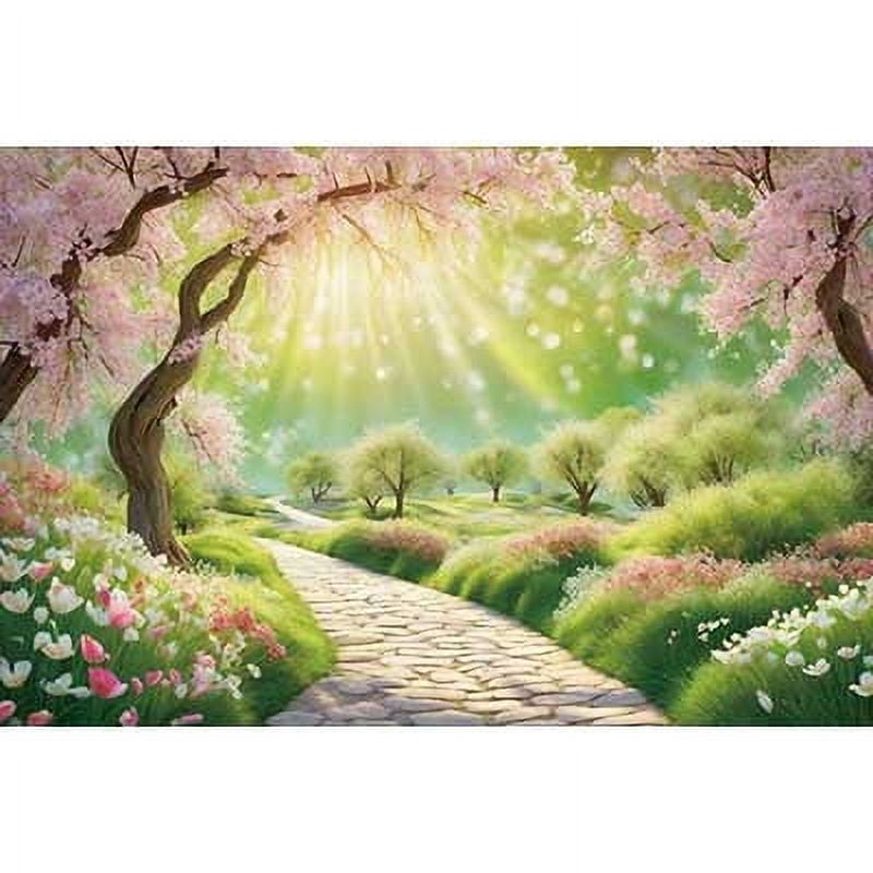 Wood Fce Flower Grass Wall Backdrop Spring Greery Background Childr ...