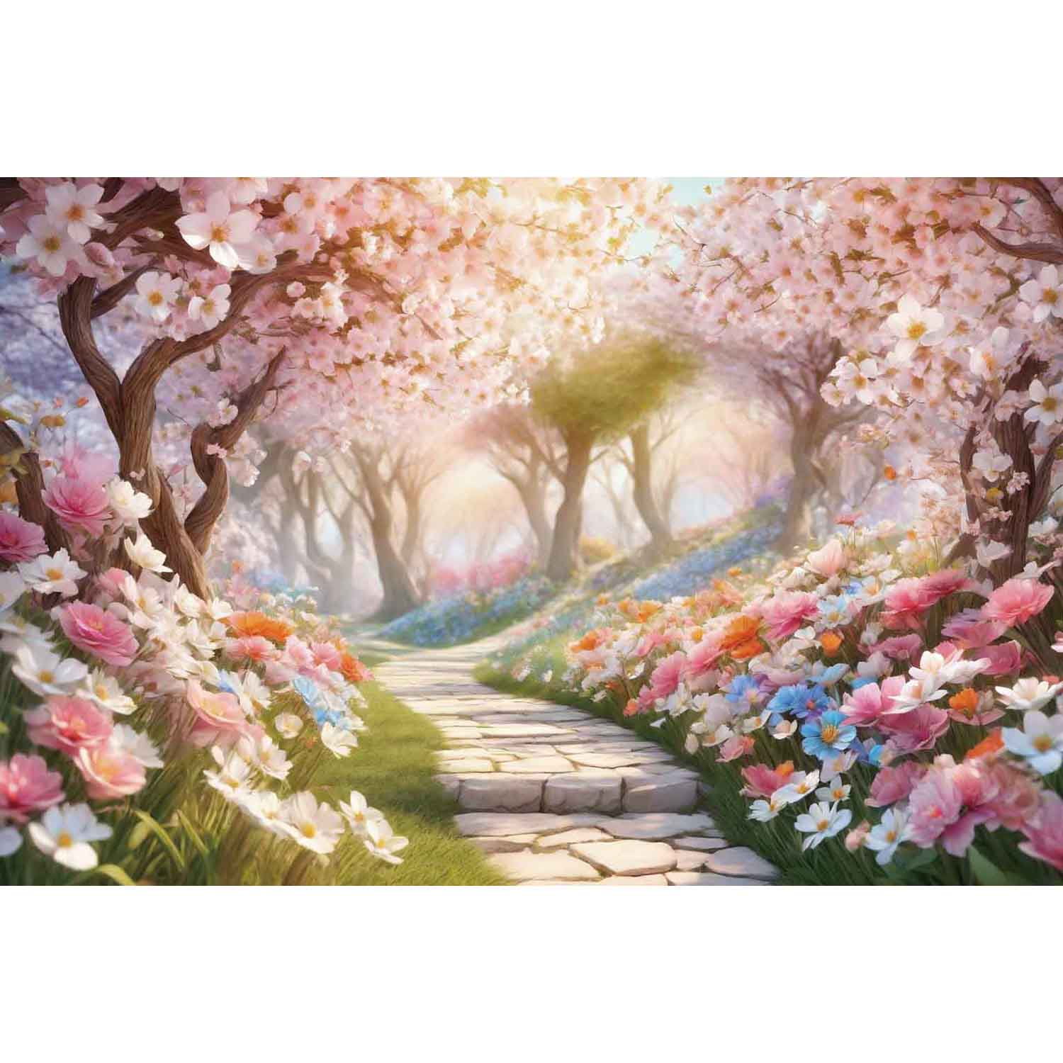 Wood Fce Flower Grass Wall Backdrop Spring Greery Background Childr ...