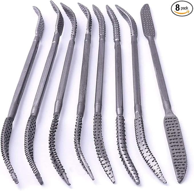 Wood Files and Rasps 8 PCS 5.5 X 200mm Double Ended Riffler Wood Rasp ...