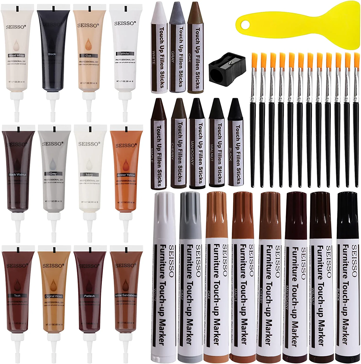 DEWEL Wood Filler Stain Stick, Repair Markers and Wax Sticks, Hardwood ...