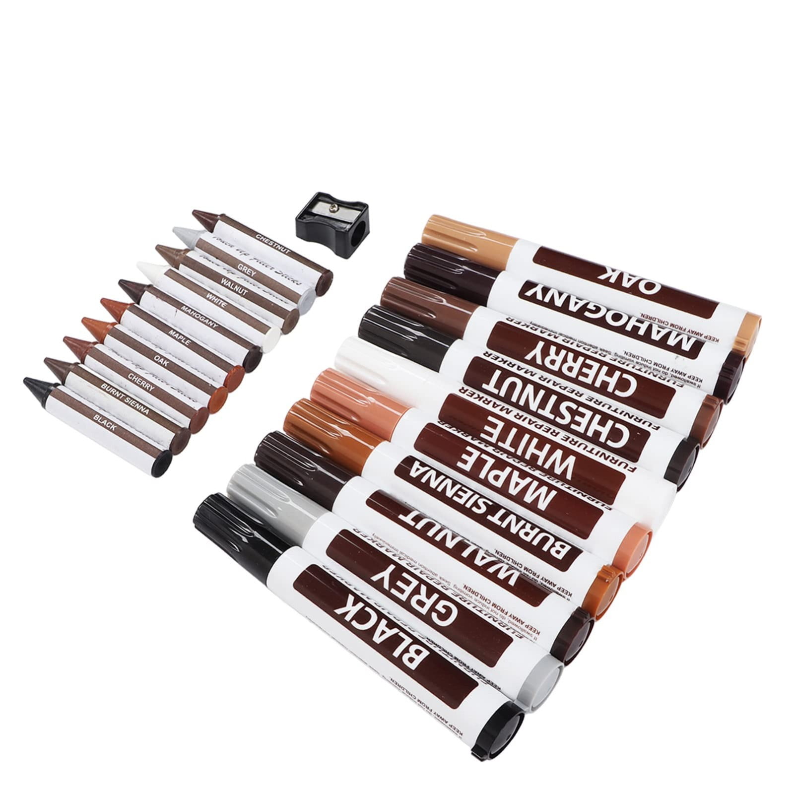 Wood Filler Sticks – 10-Color Wax Crayons for Furniture Repair, Touch ...