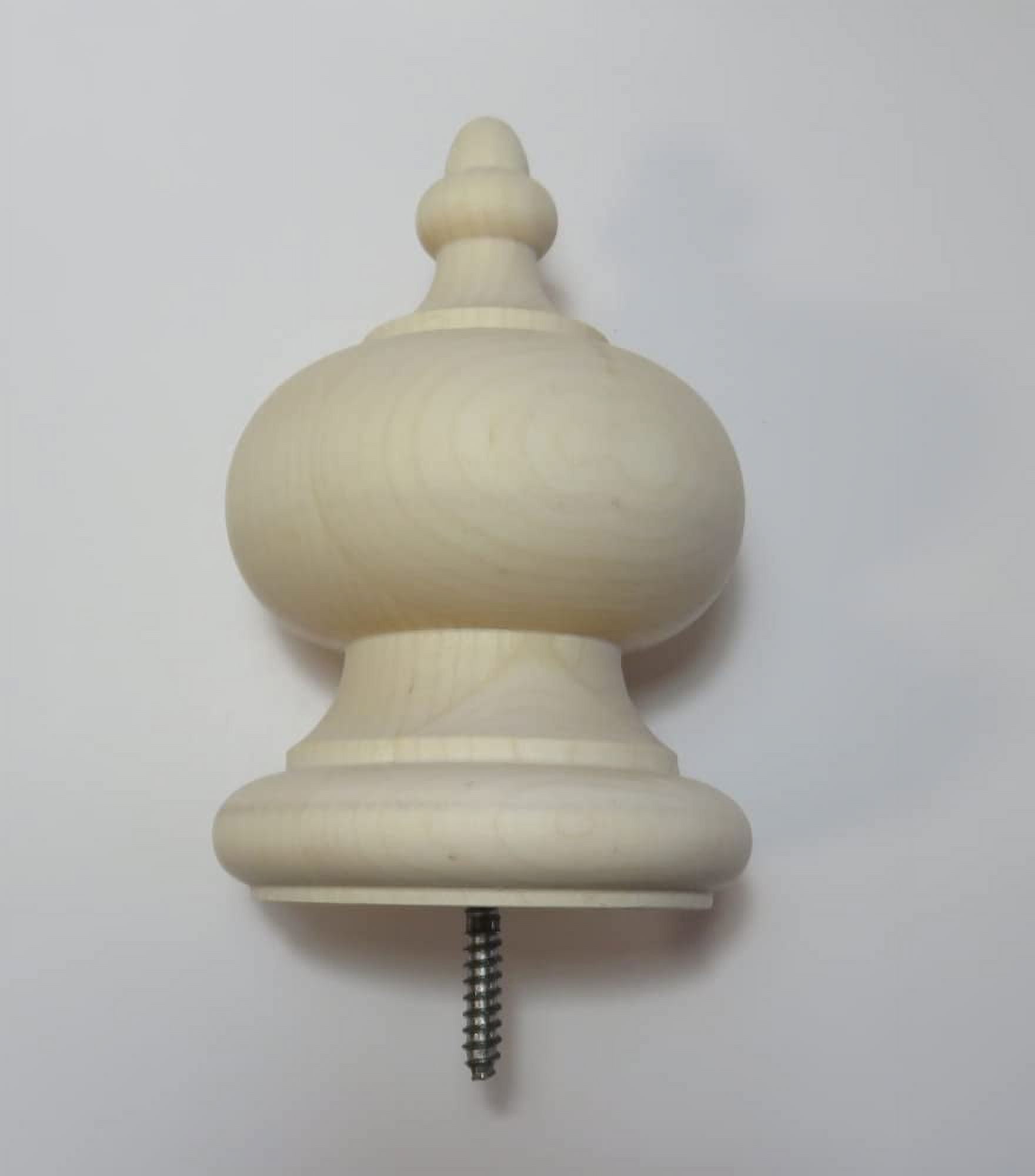 Wood Finial. Newel Stair Post. Bed. 5.5 x 3.5 x 2 15/16 Oak, Maple ...