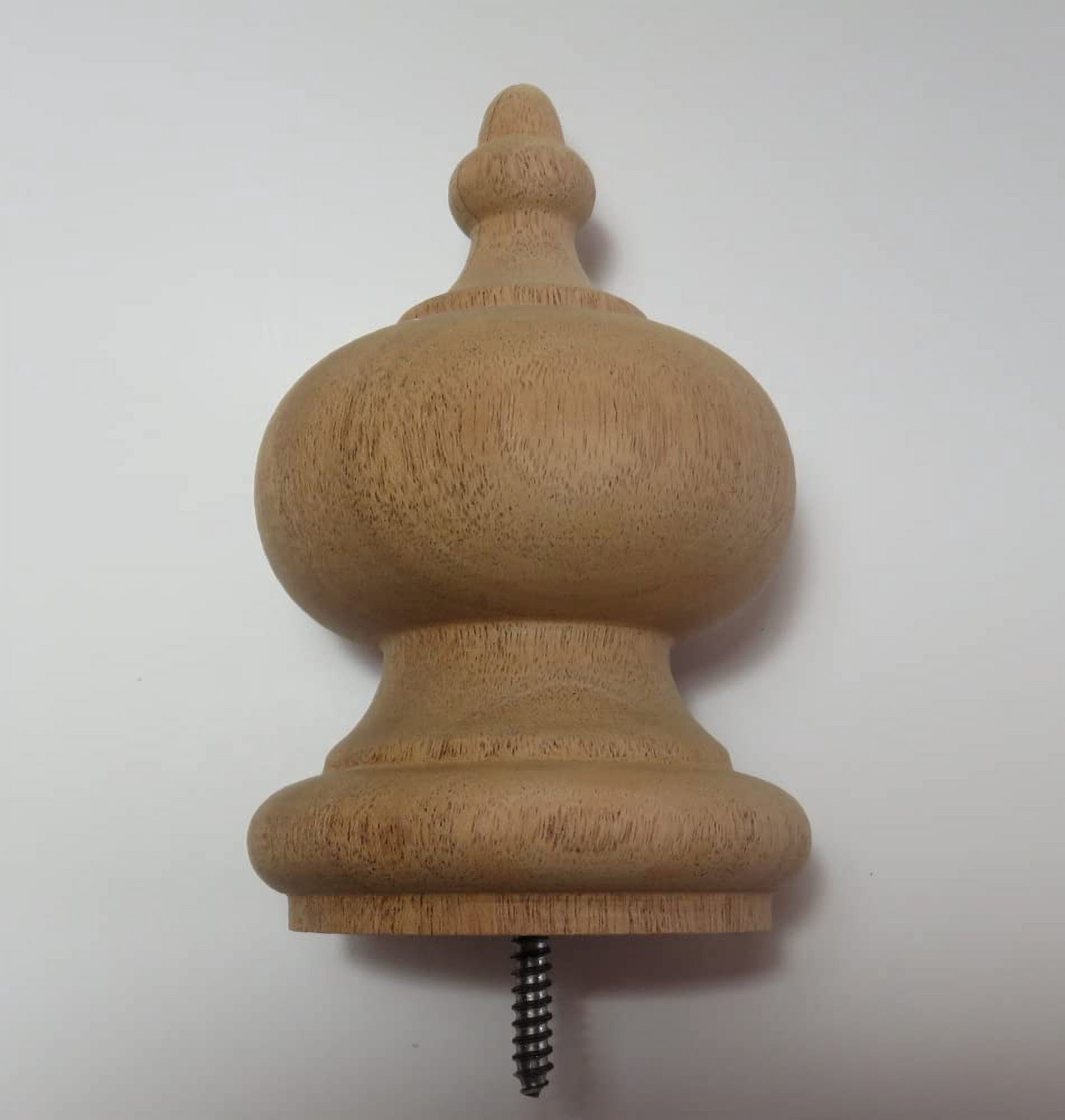 Wood Finial. Newel Stair Post. Bed. 5.5 x 3.5 x 3.5 Oak, Maple Cherry ...