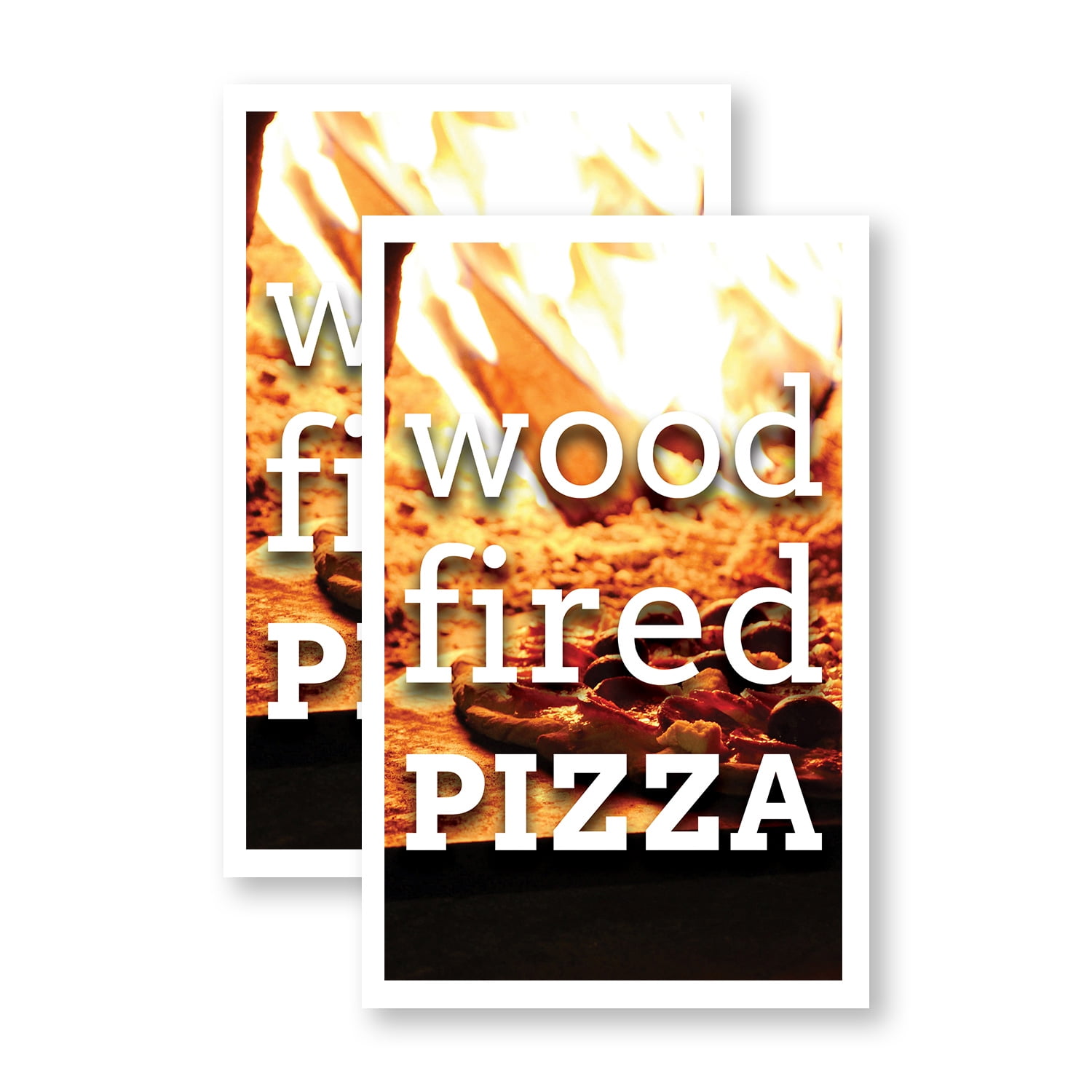 Wood Fired Pizza (2-Pack) 24 Inch x 36 Inch Vinyl Decals | Sign Insert Peel & Stick Decals ...