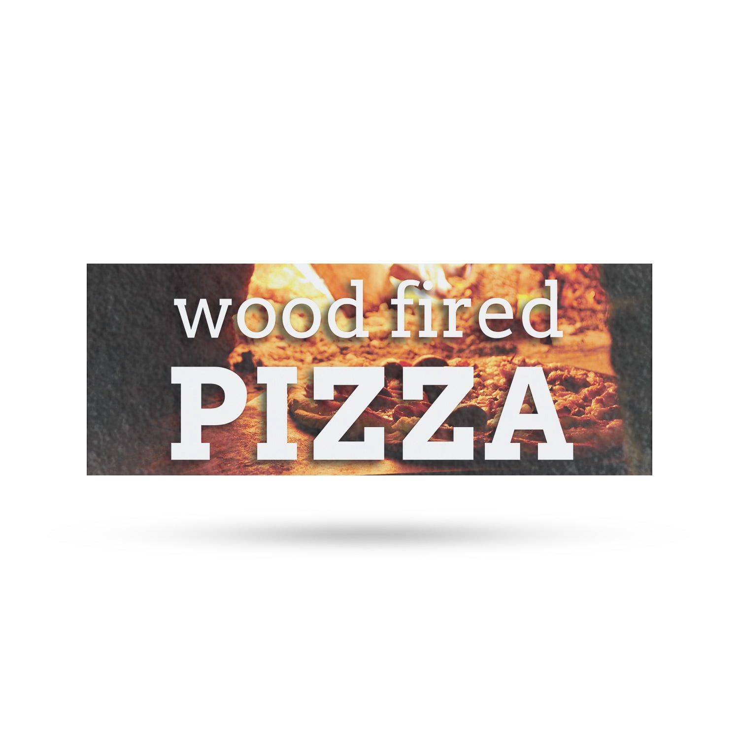Wood Fired Pizza Vinyl Decal 24 Inch x 9 Inch Weatherproof Heavy-Duty ...