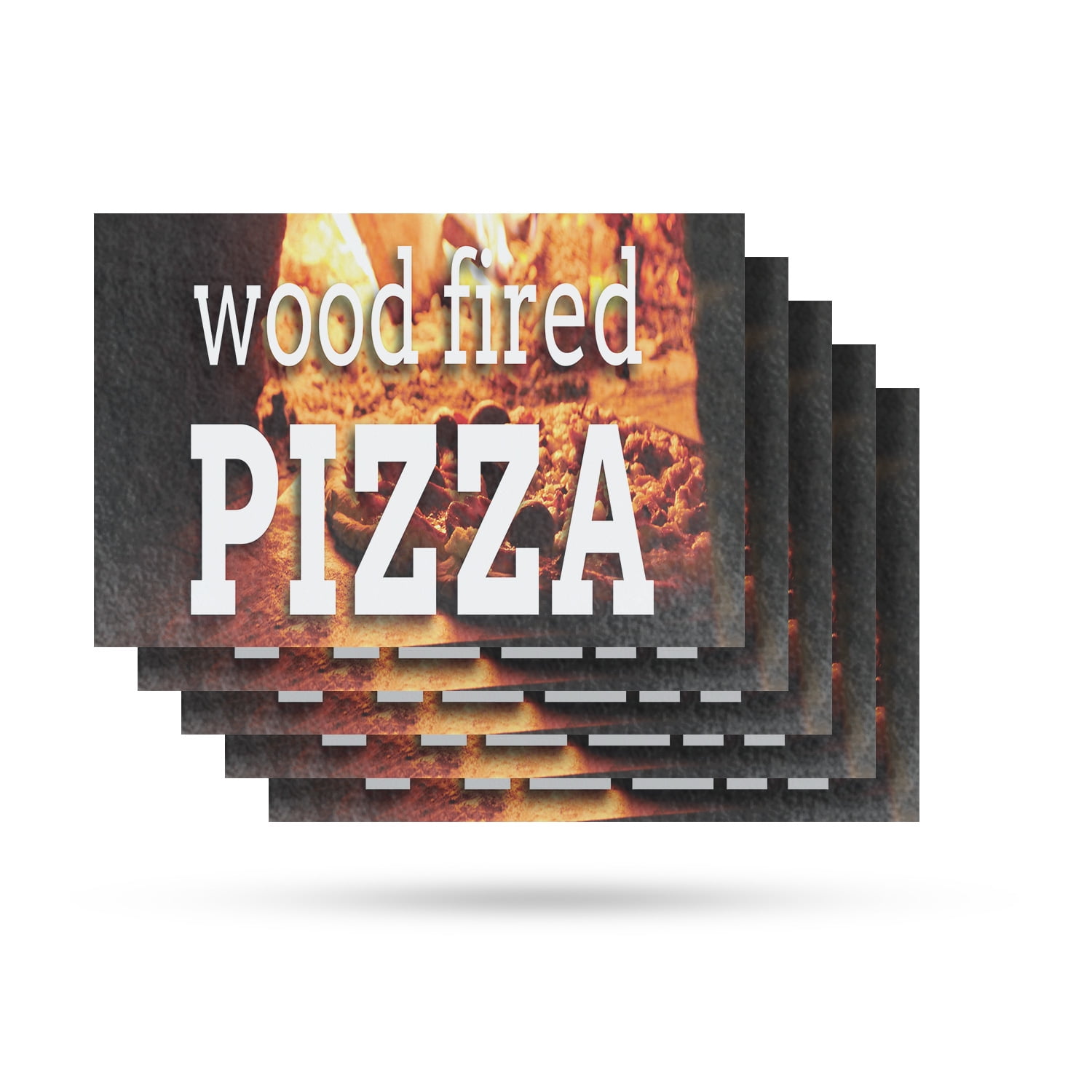 Wood Fired Pizza Vinyl Decal 5 Pack of 12 Inch x 16 Inch Weatherproof ...