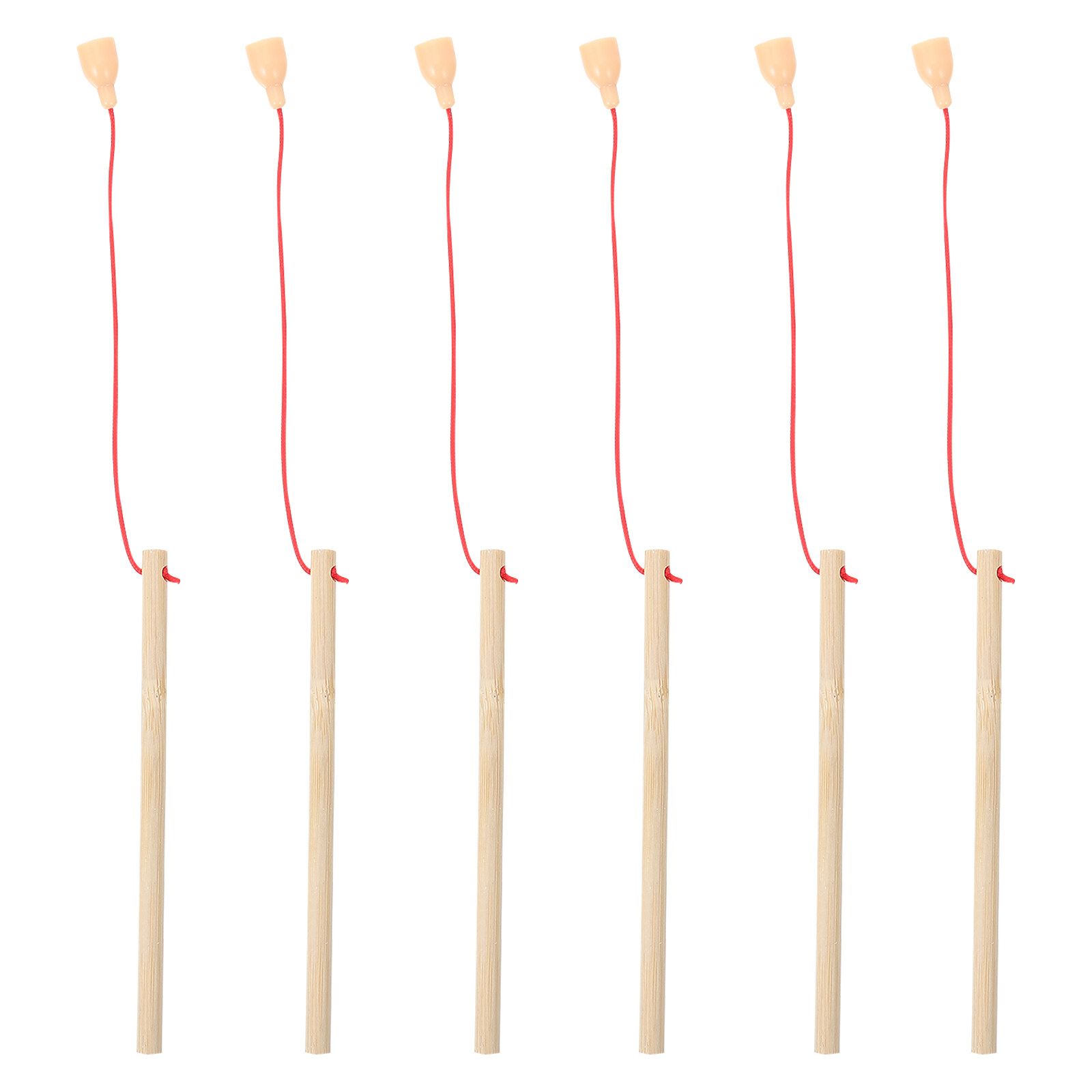 Wood Fishing Rod, 6Pcs Wooden Magnetism Fishing Poles Wood Fishing Rod ...