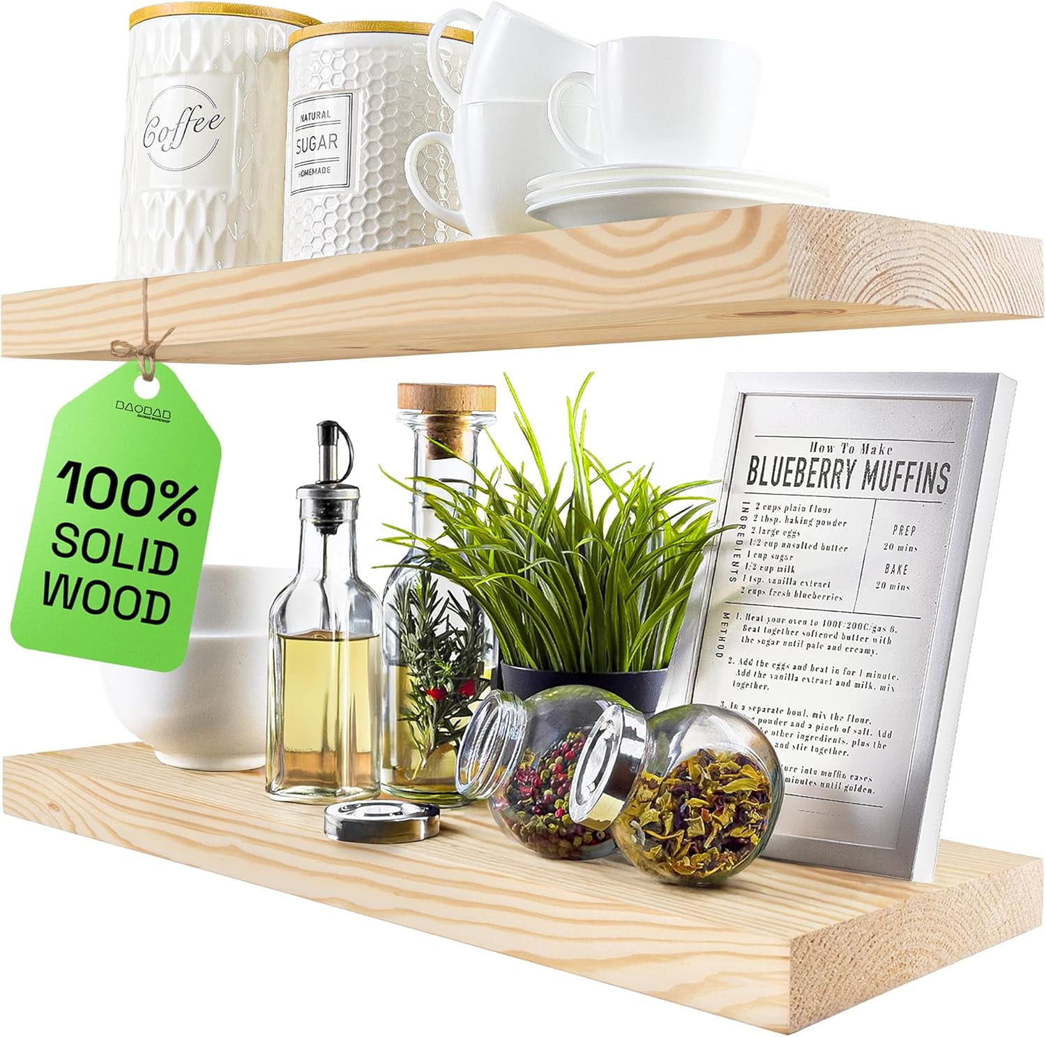 Wood Floating Shelves for Bathroom Wall - Rustic Shelf 24 inch ...