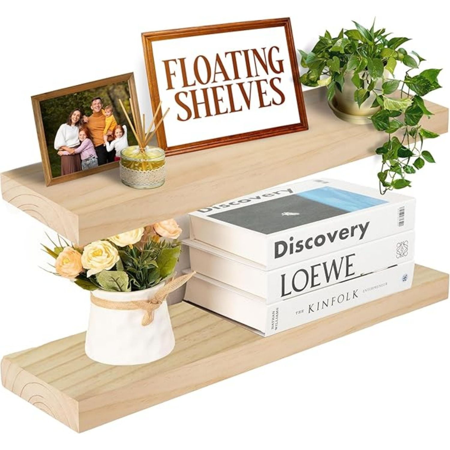 Wood Floating Shelves, Floating Wood Shelves for Wall, Handmade Wood ...