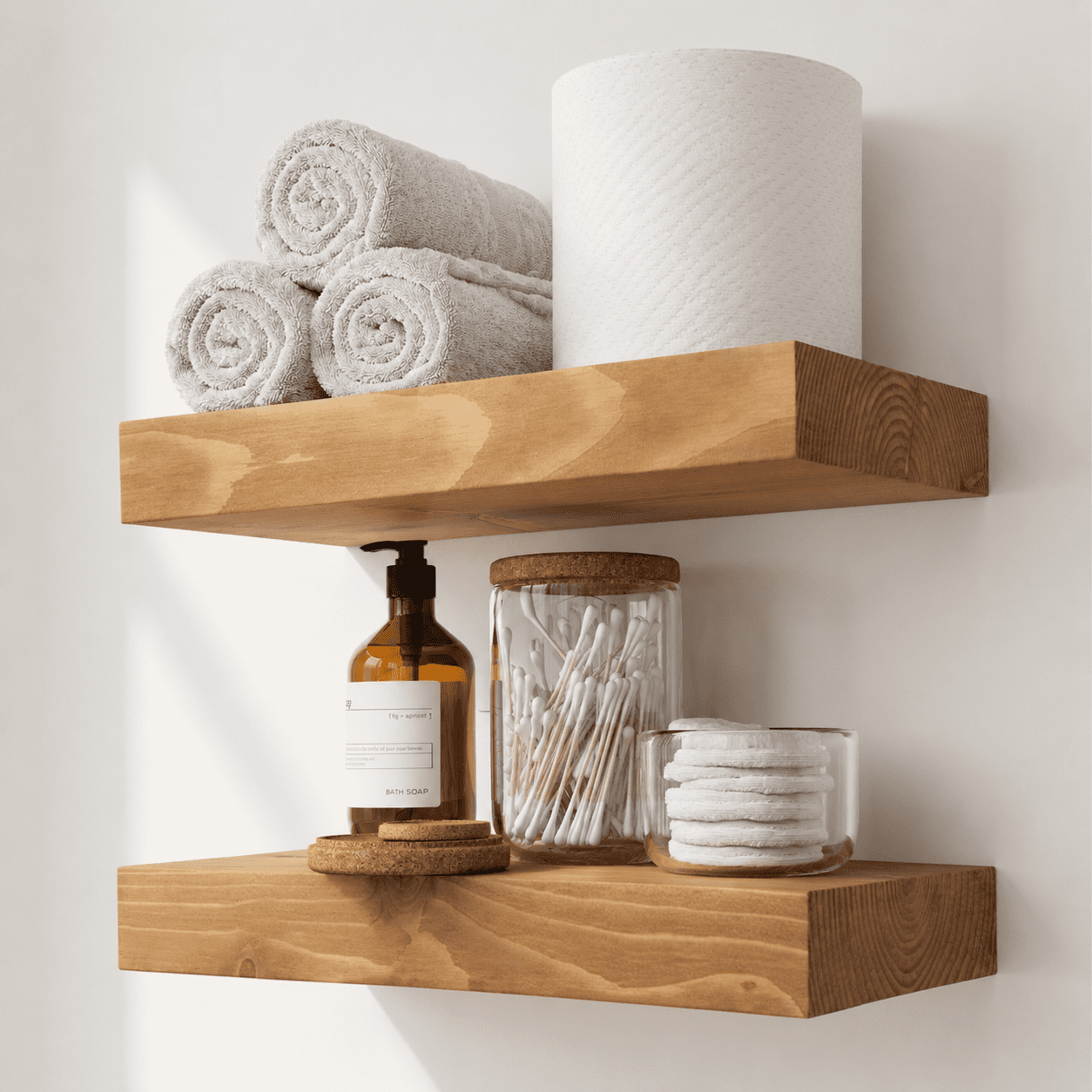 Wood Floating Shelves For Wall 12 Inch Oak Small Wooden Shelf - Walmart.com