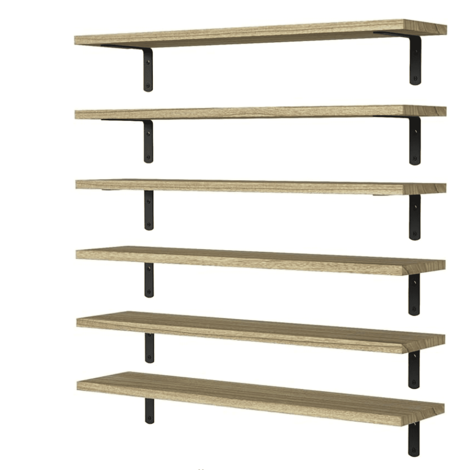 Wood Floating Shelves Set of 6, 24 inch Long Floating Shelves for Wall ...