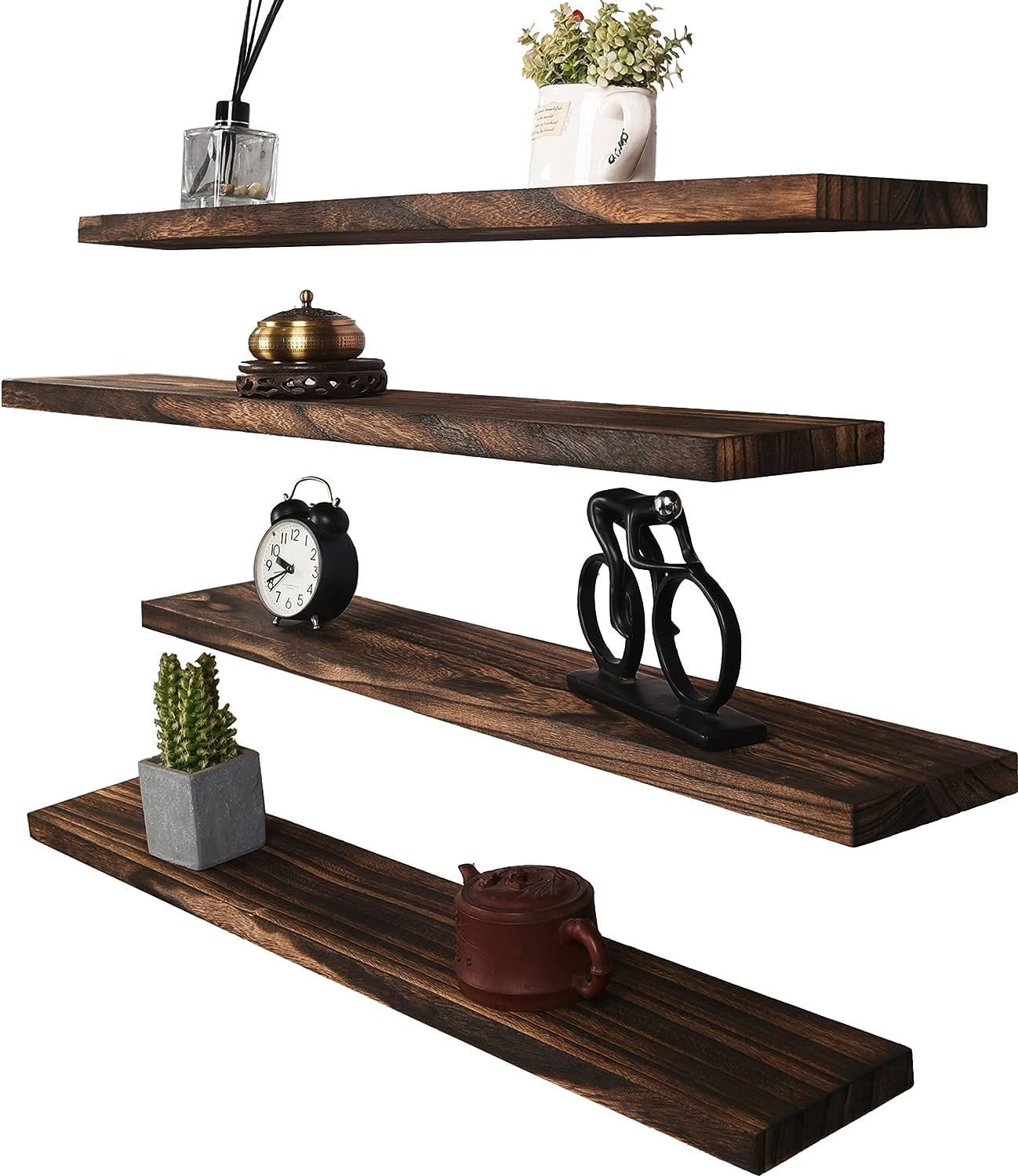 Wood Floating Shelves for Wall, Wooden Wall Shelves for Bedroom, Wall ...