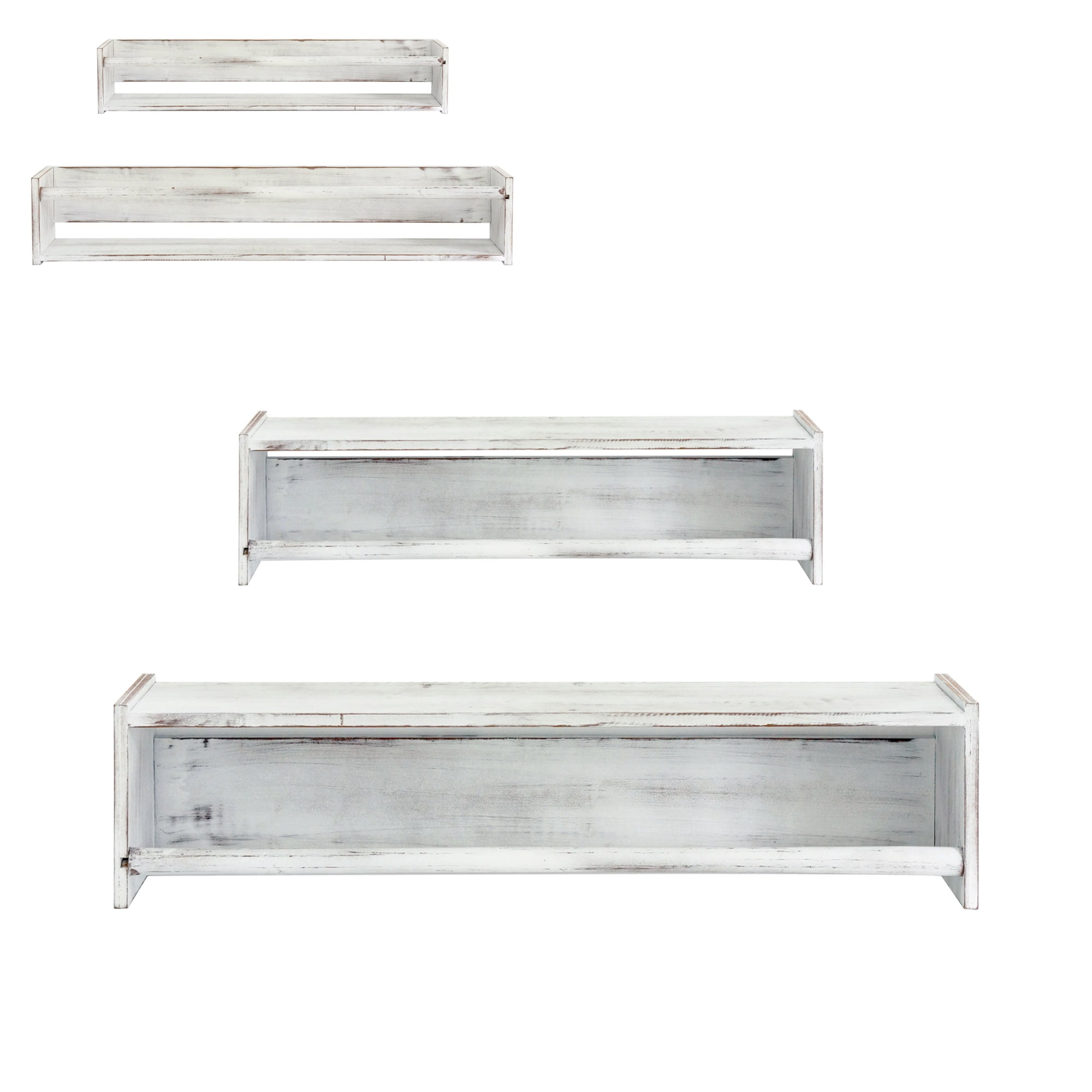 White Distressed Wall Shelf