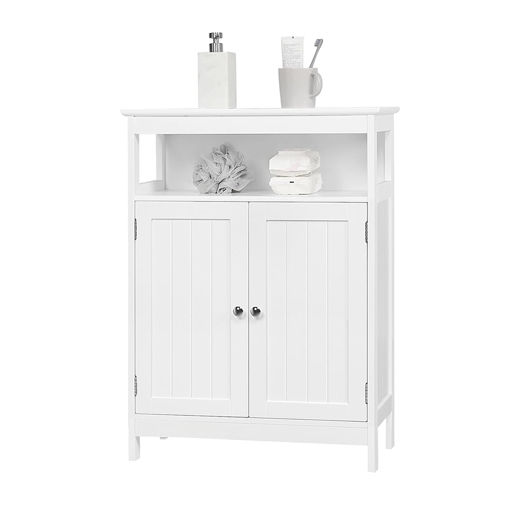 Wood Floor Cabinet with Doors and Adjustable Shelves, Inside Wooden ...