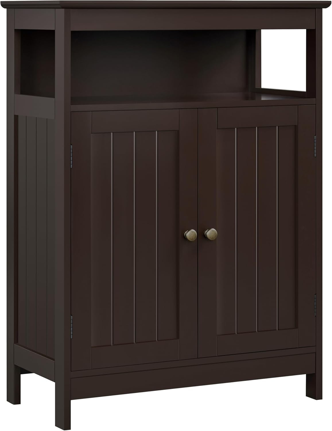 Wood Floor Cabinet with Durable Doors and Adjustable Shelves, Inside ...