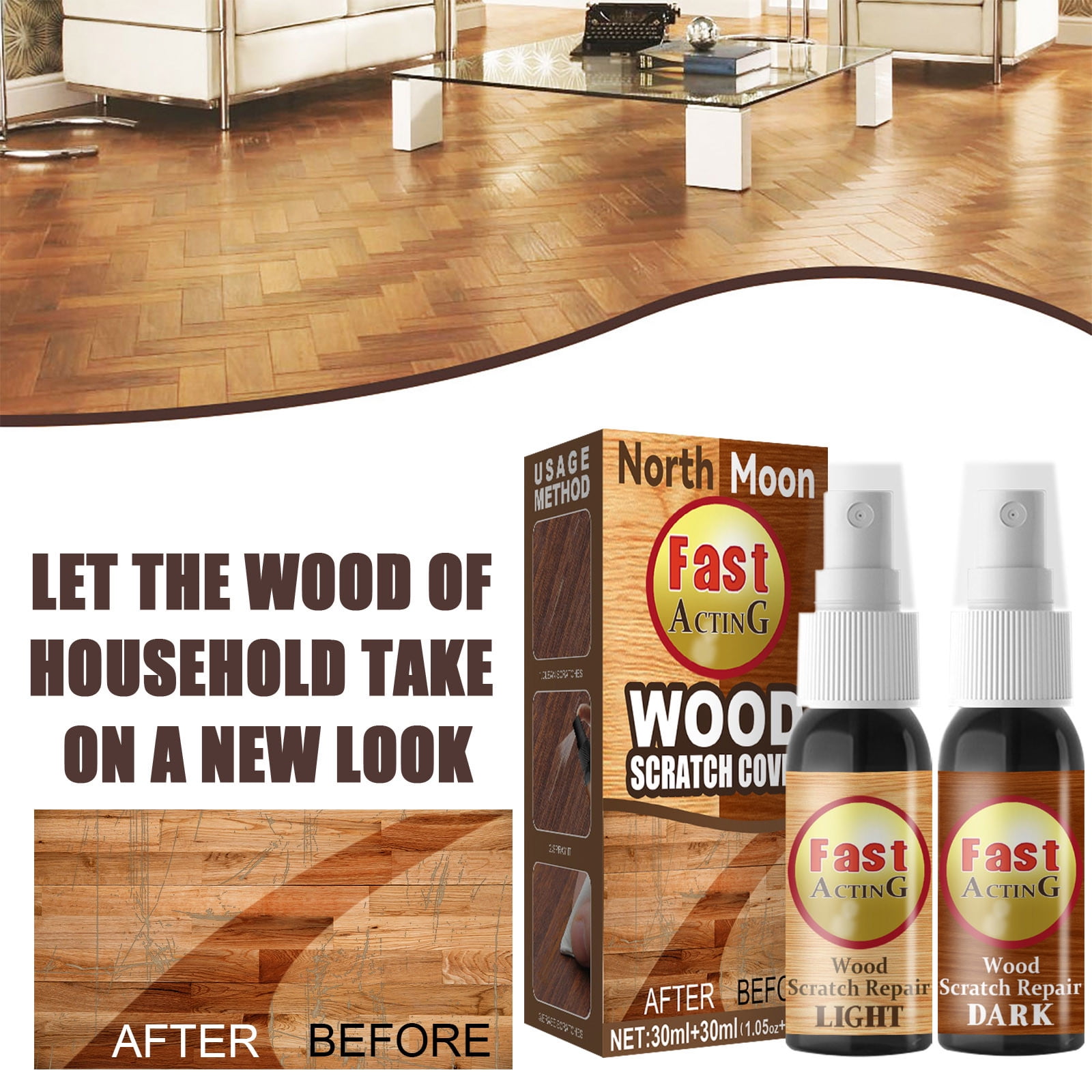 Wood Floor Cleaner Polish | Multi-Surface Wax for Hardwood Laminate ...