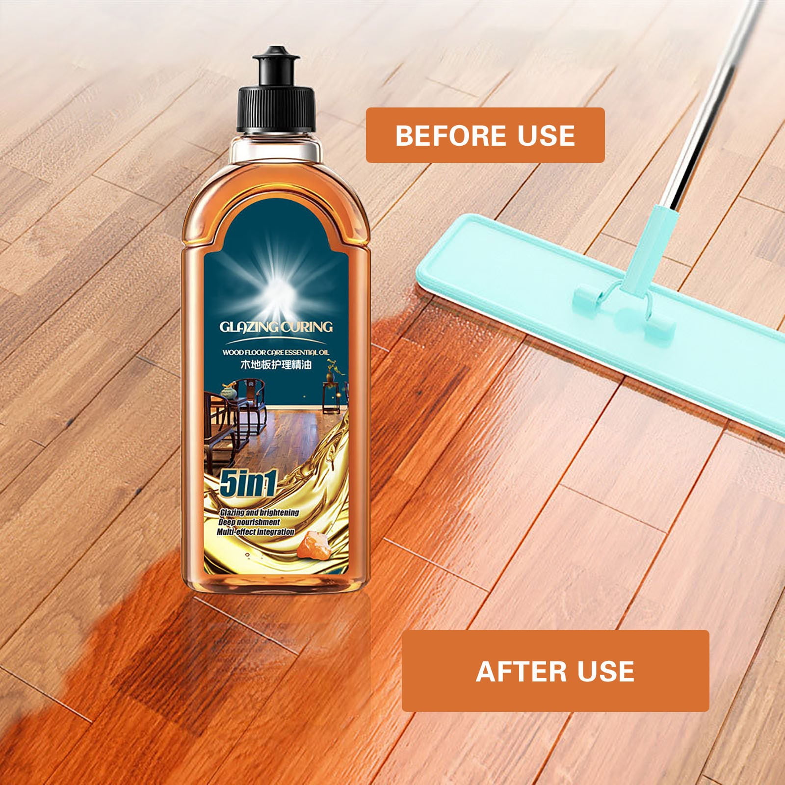 Wood Floor & Furniture Polish, Amber Oil Liquid Wax, Scratch Repair ...