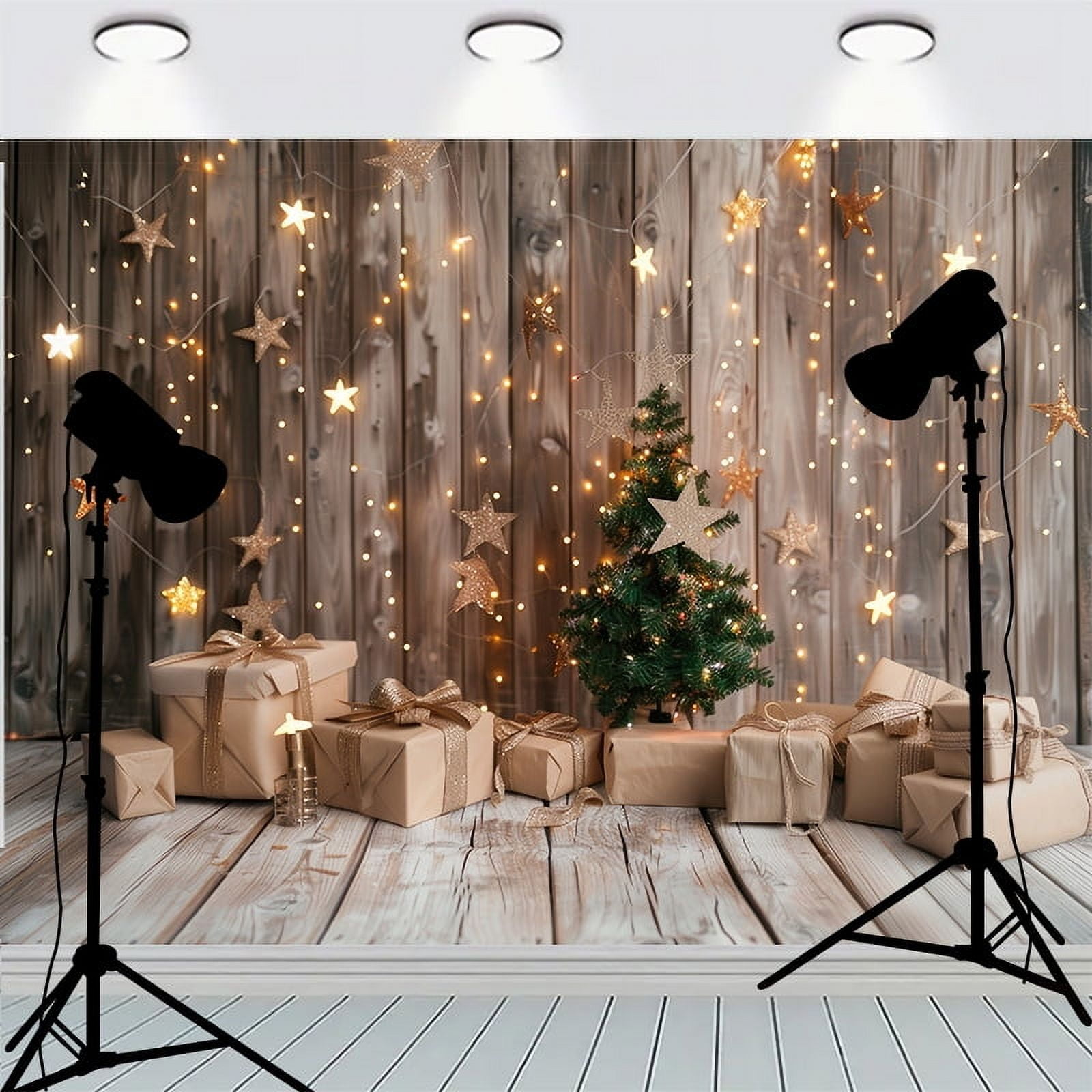 Wood Floor Window Background Christmas Day Fireplace Living Room ration ...
