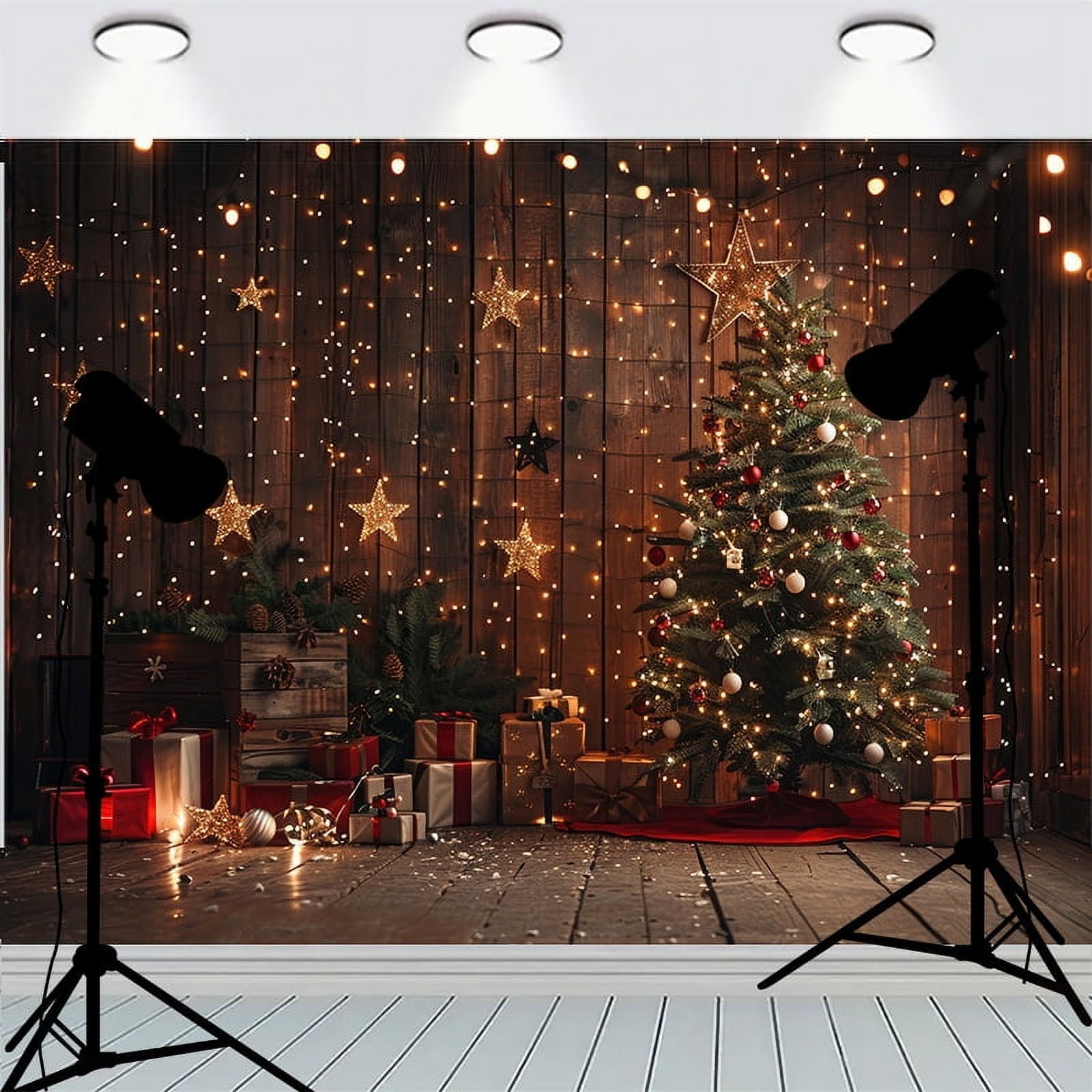 Wood Floor Window Background Christmas Day Fireplace Living Room ration ...