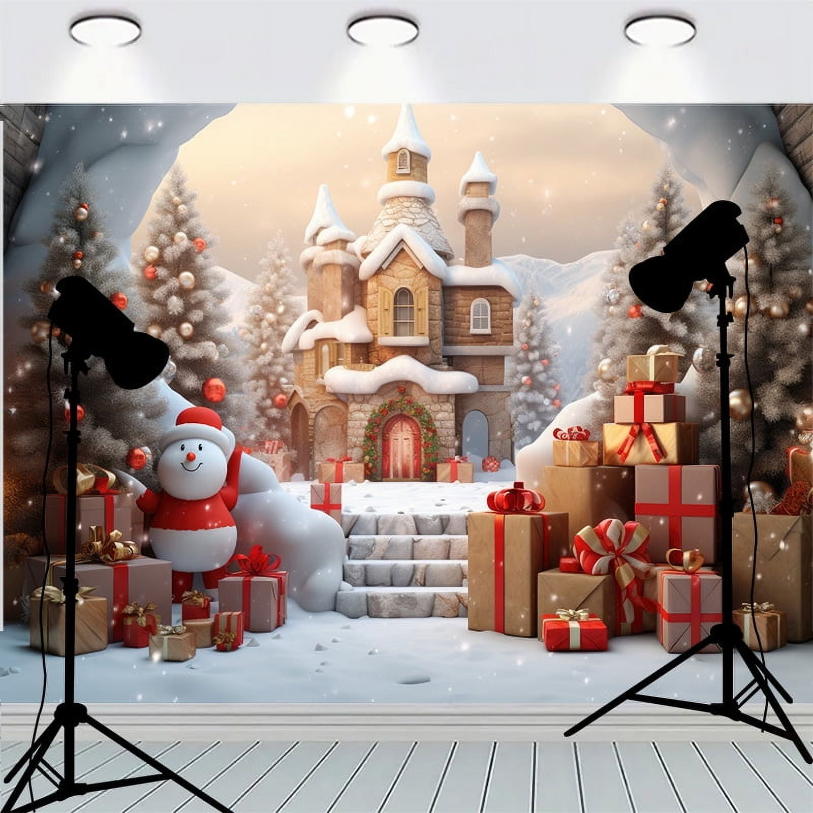 Wood Floor Window Background Christmas Day Fireplace Living Room ration ...