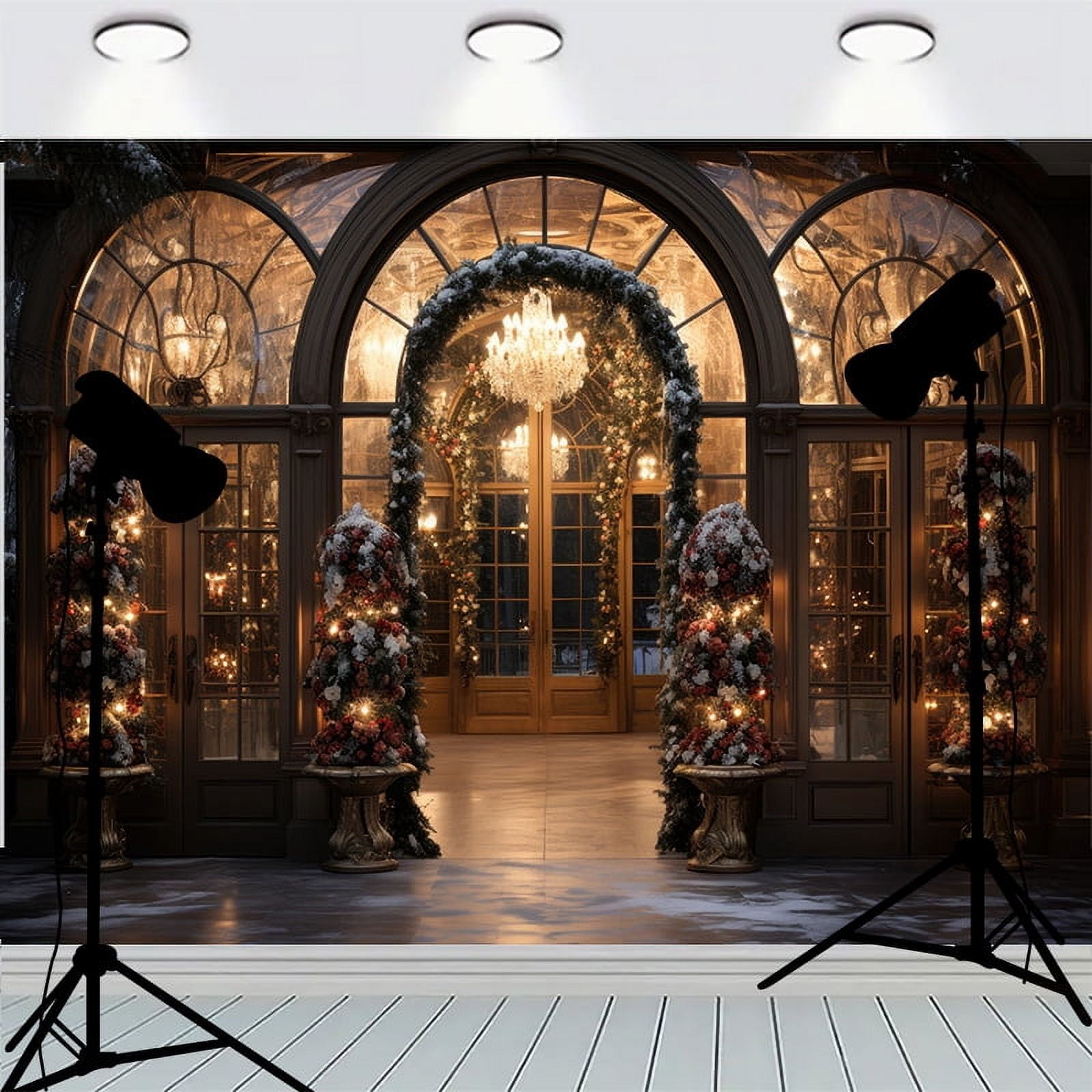Wood Floor Window Background Christmas Day Fireplace Living Room ration ...
