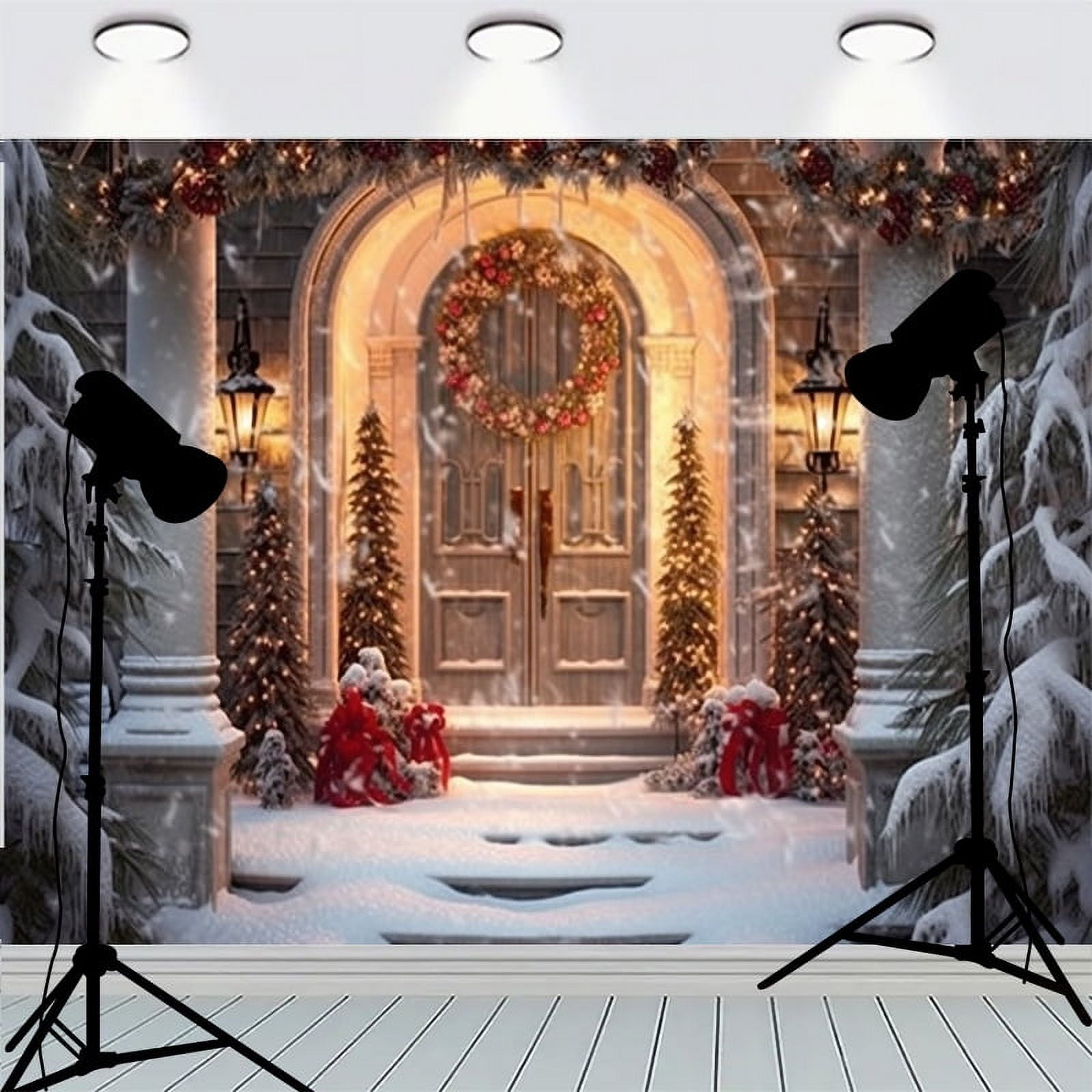 Wood Floor Window Background Christmas Day Fireplace Living Room ration ...