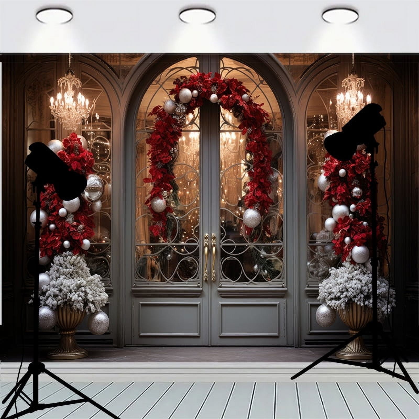 Wood Floor Window Background Christmas Day Fireplace Living Room ration ...