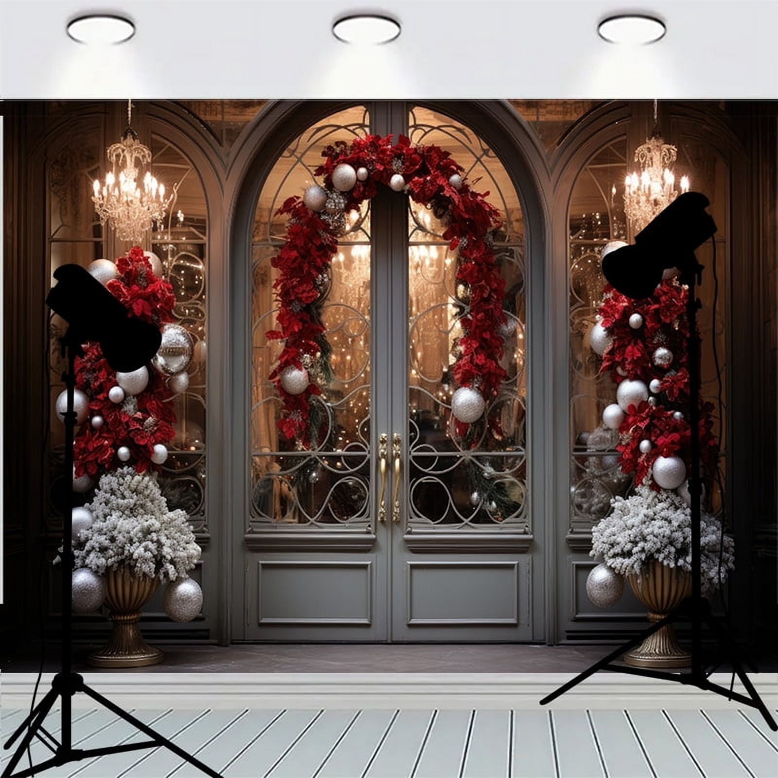 Wood Floor Window Background Christmas Day Fireplace Living Room ration ...