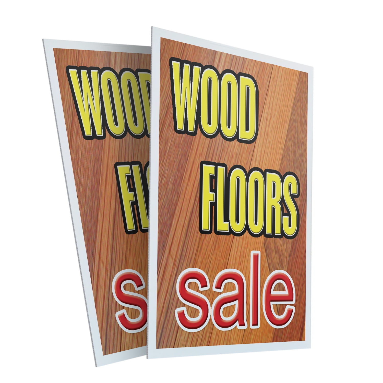 Wood Floors Sale (2-PACK) 24" x 36" Plastic Signs | Sign Insert 4mm ...