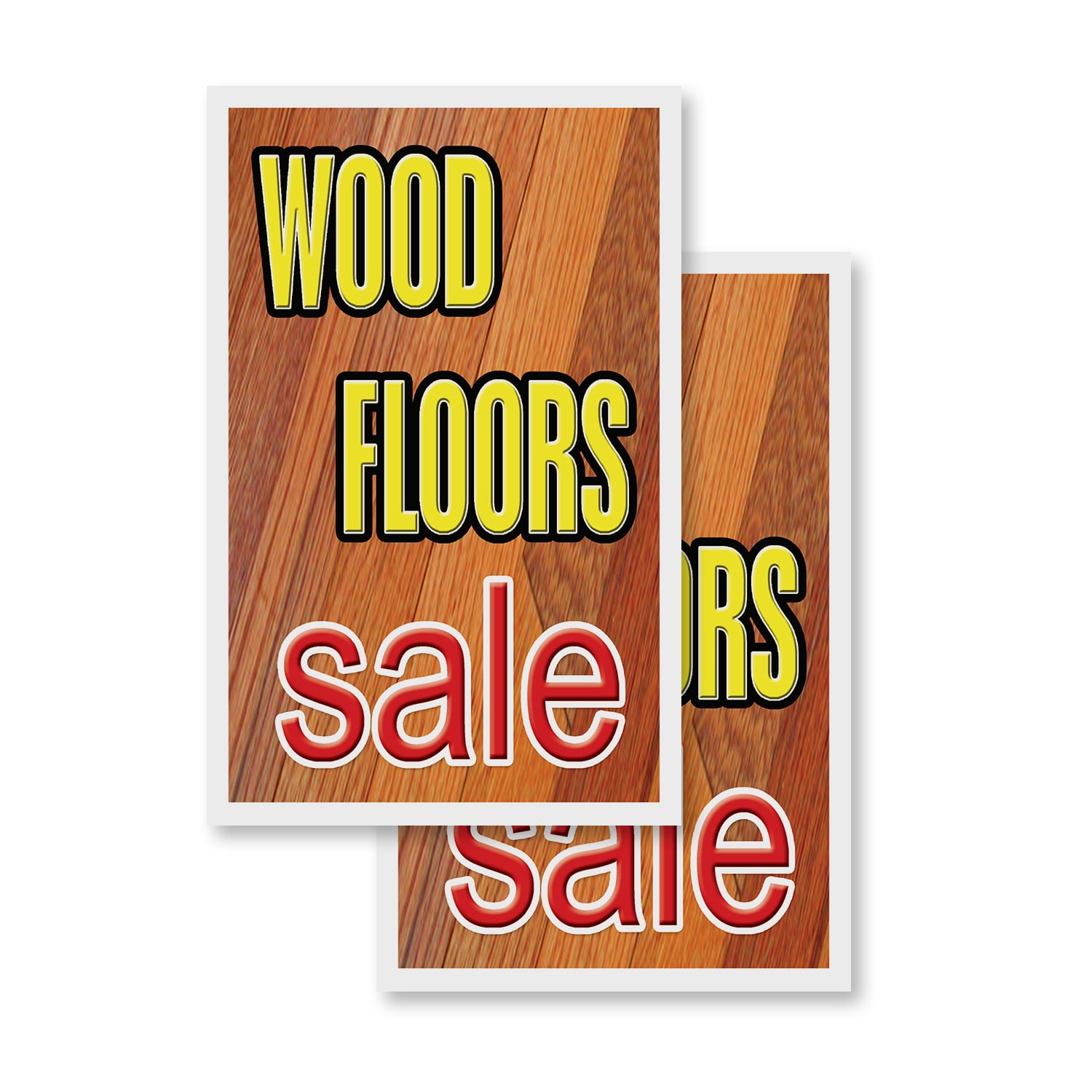 Wood Floors Sale (2-PACK) 24" x 36" Vinyl Decals | Sign Insert Peel ...