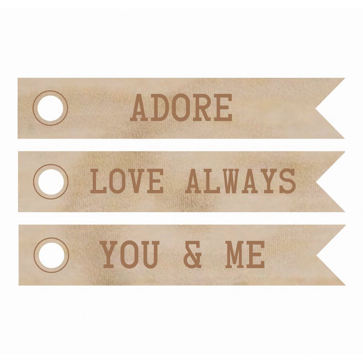 Wood Flourishes-Adore Word Flags 3/Pkg - Walmart.com