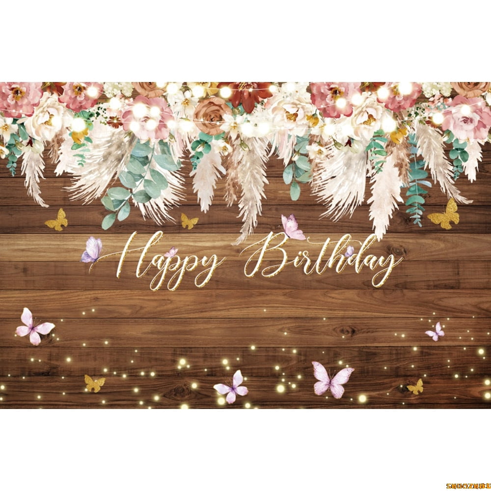 Wood Flower Backdrop for Photography Rustic Wood Board Floral Baby ...