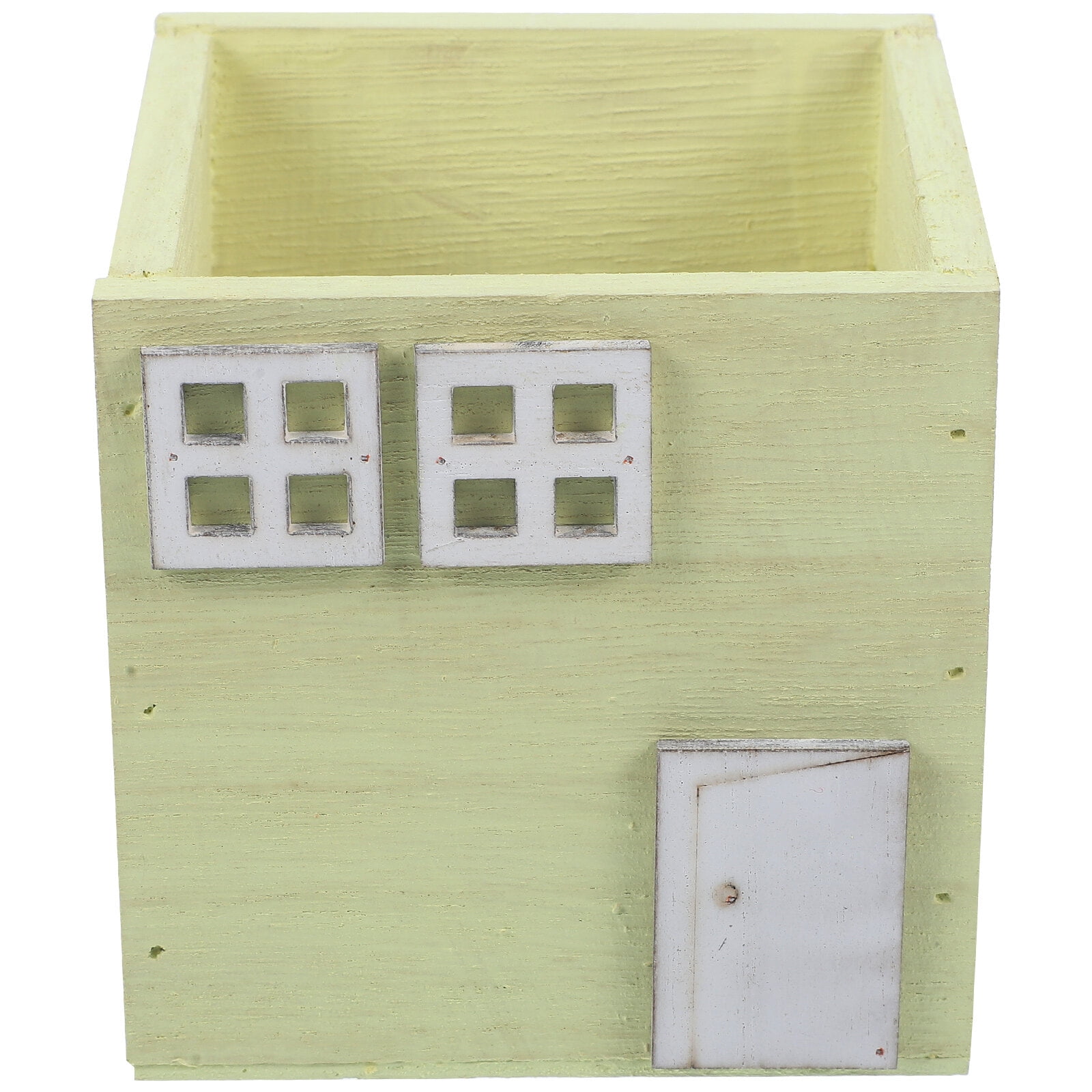 Rustic Wooden Flower Pot for Small Plants and Artificial Flowers ...