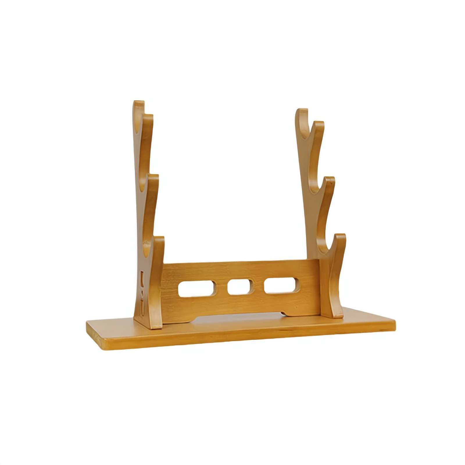 Wood Flute Stand, 2 Tier Flute Sword Display Stand Wooden Wand Stand ...