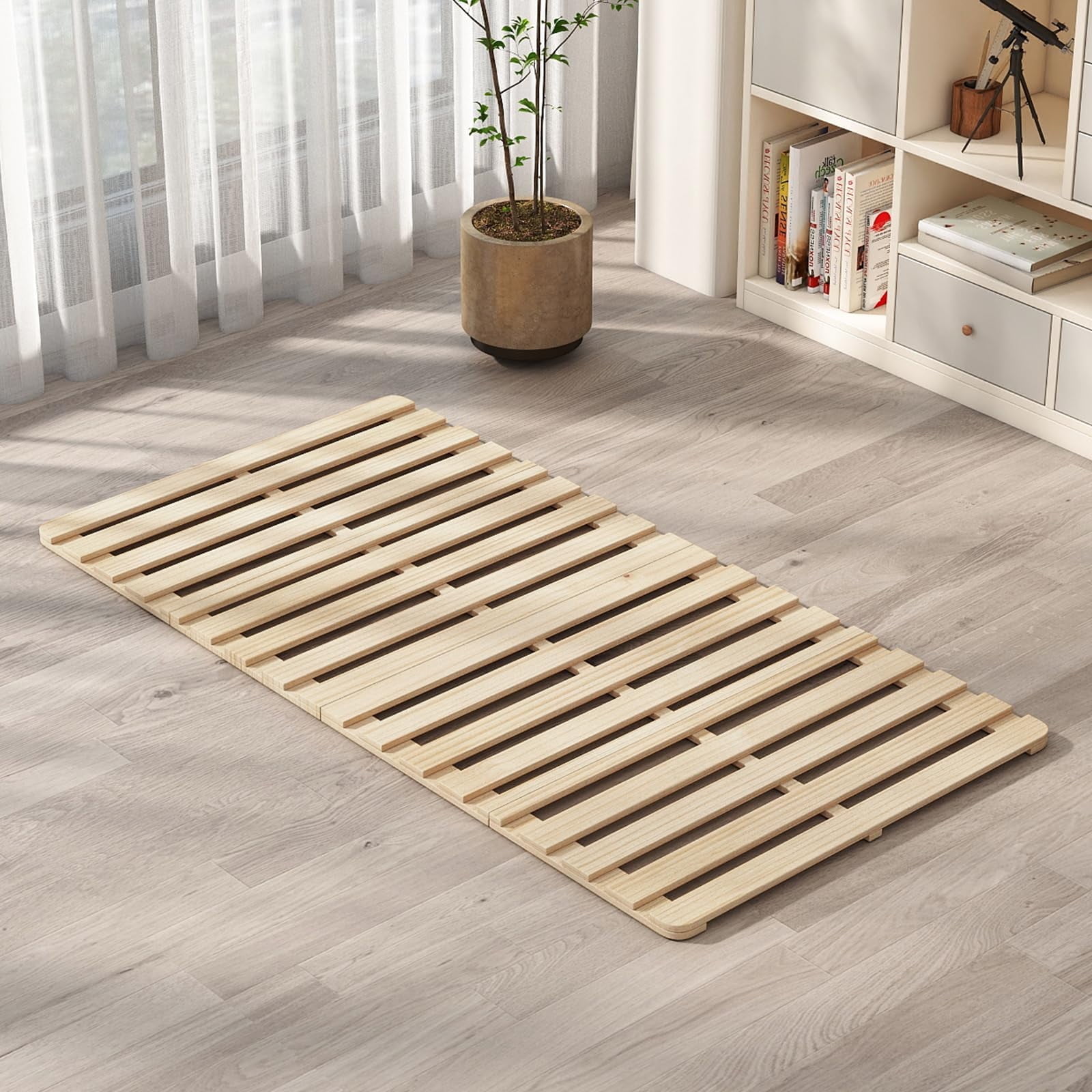 Wood Foldable Slatted Bed, Easy Assembly Wood Bunkie Board, Mattress ...