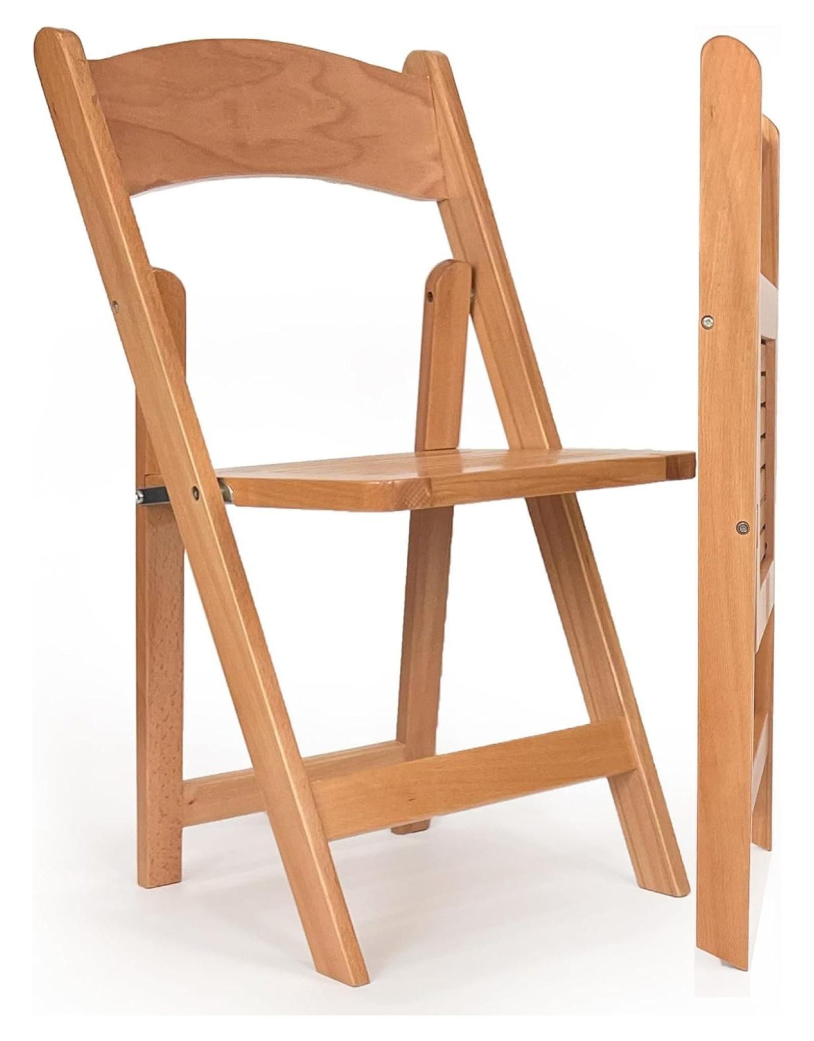Wood Folding Chairs with Comfortable Curved Backs, Portable and Durable ...