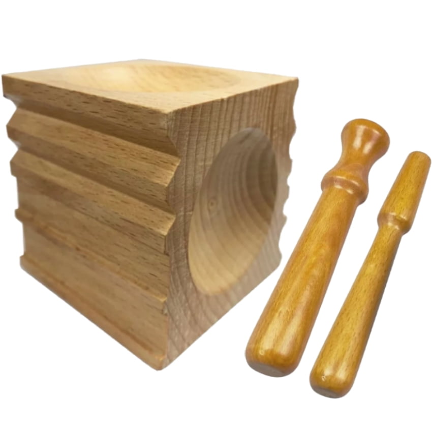 Wood Forming Block Grooved With 4 Spheres Dapping Punch Set Wooden With ...