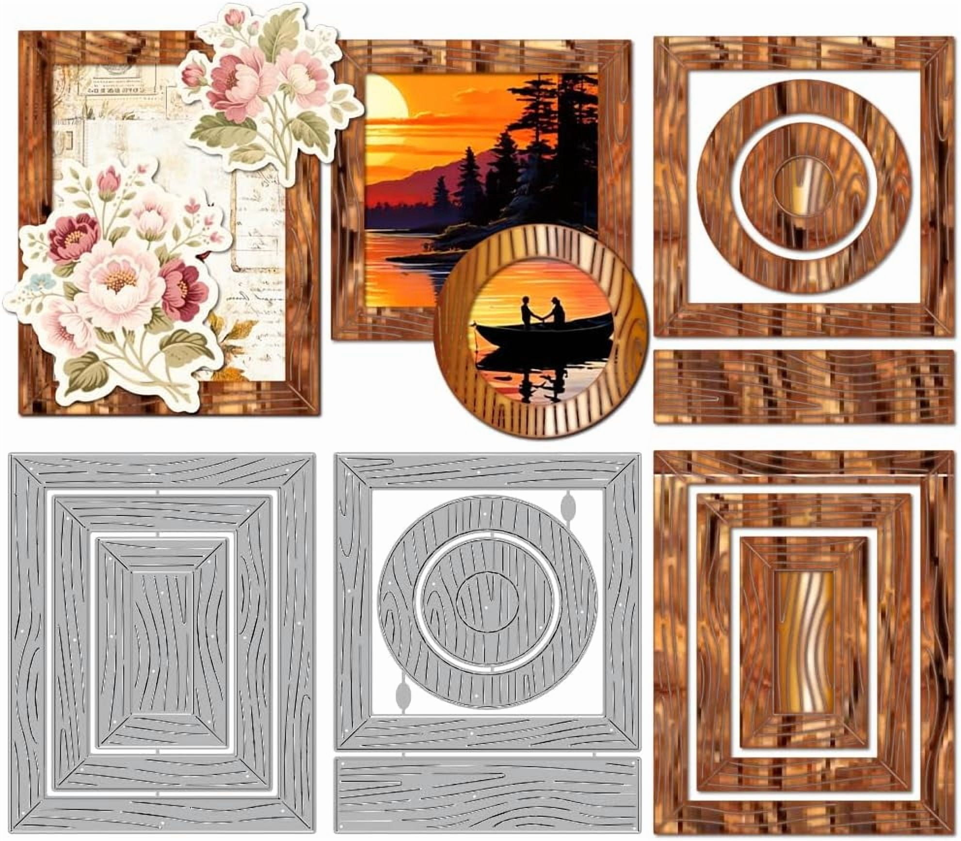 Wood Frame Metal Die Cuts Rectangle Photo Frame Cutting Dies Round ...