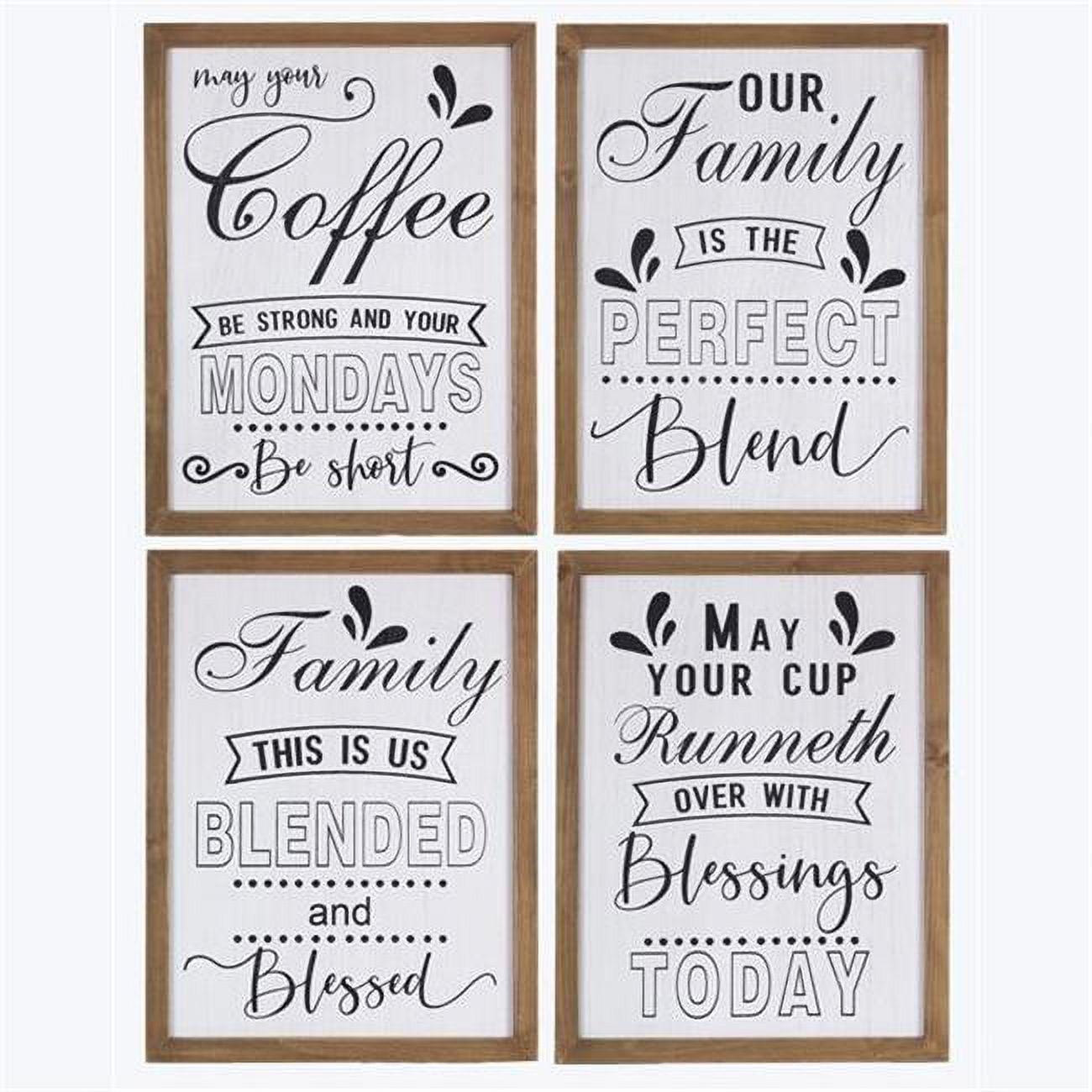 Wood Framed Coffee Wall Sign, Assorted Color - 4 Piece - Walmart.com