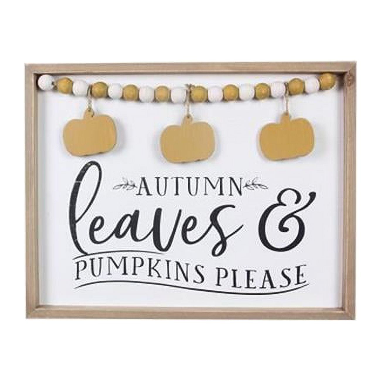 Wood Framed Fall Leaves Wall Sign with Blessing Beads - Walmart.com