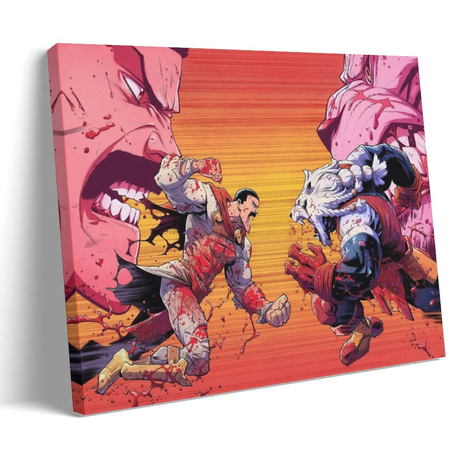 Wood Framed Invincible Canvas Wall Art - Superhero Print with Omni-Man ...