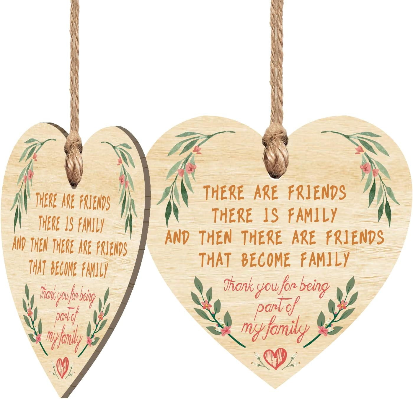 Wood Friendship Sign Friends That are Family Sign 2pcs Wooden Hanging ...