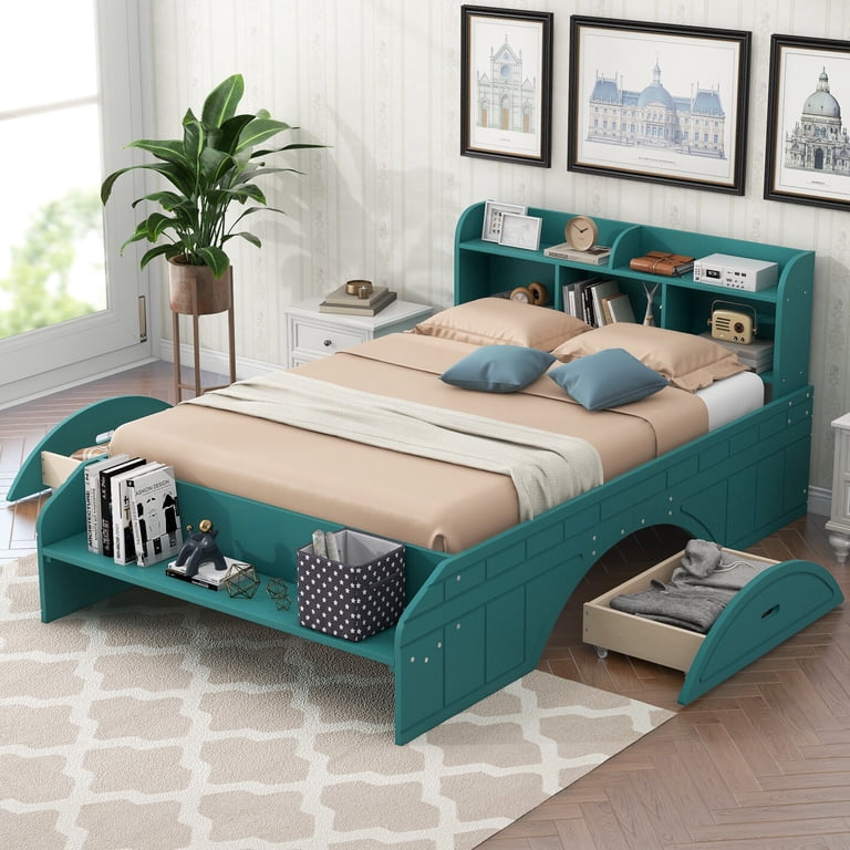 Side Full Size Storage Bed