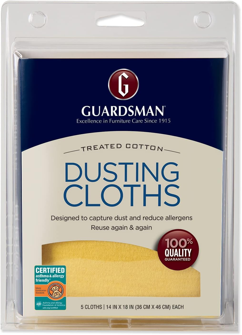 Wood Furniture Dusting Cloths - 5 Pre-Treated Cloth - Captures 2x The ...