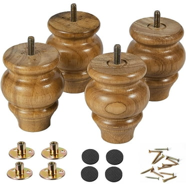 5 inch / 12cm Wooden Furniture Legs, Tchosuz Pack of 4 Unfinished Solid ...
