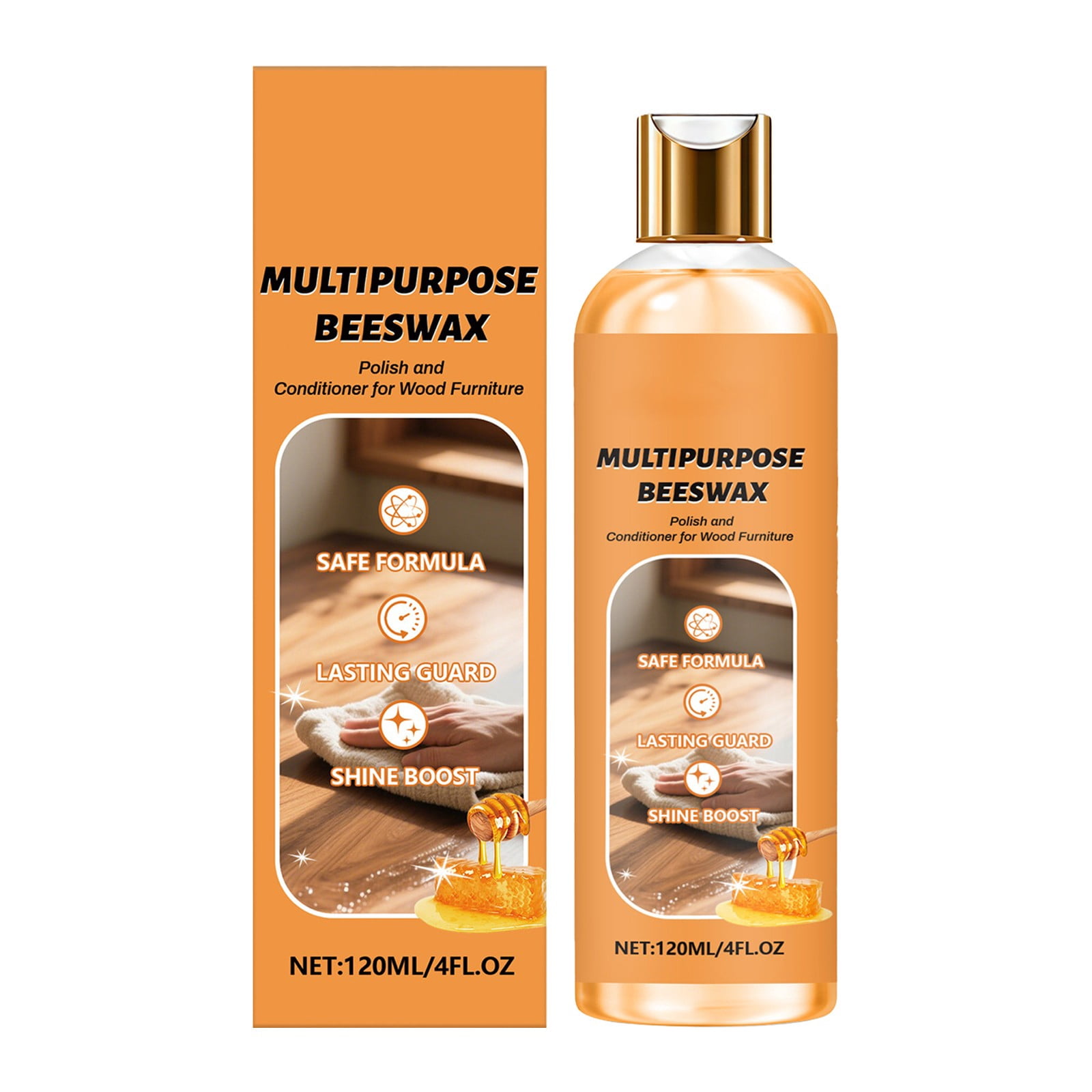 Wood Furniture Polish Wax, Non-Toxic Bedroom Floor Cabinet Care, Long ...