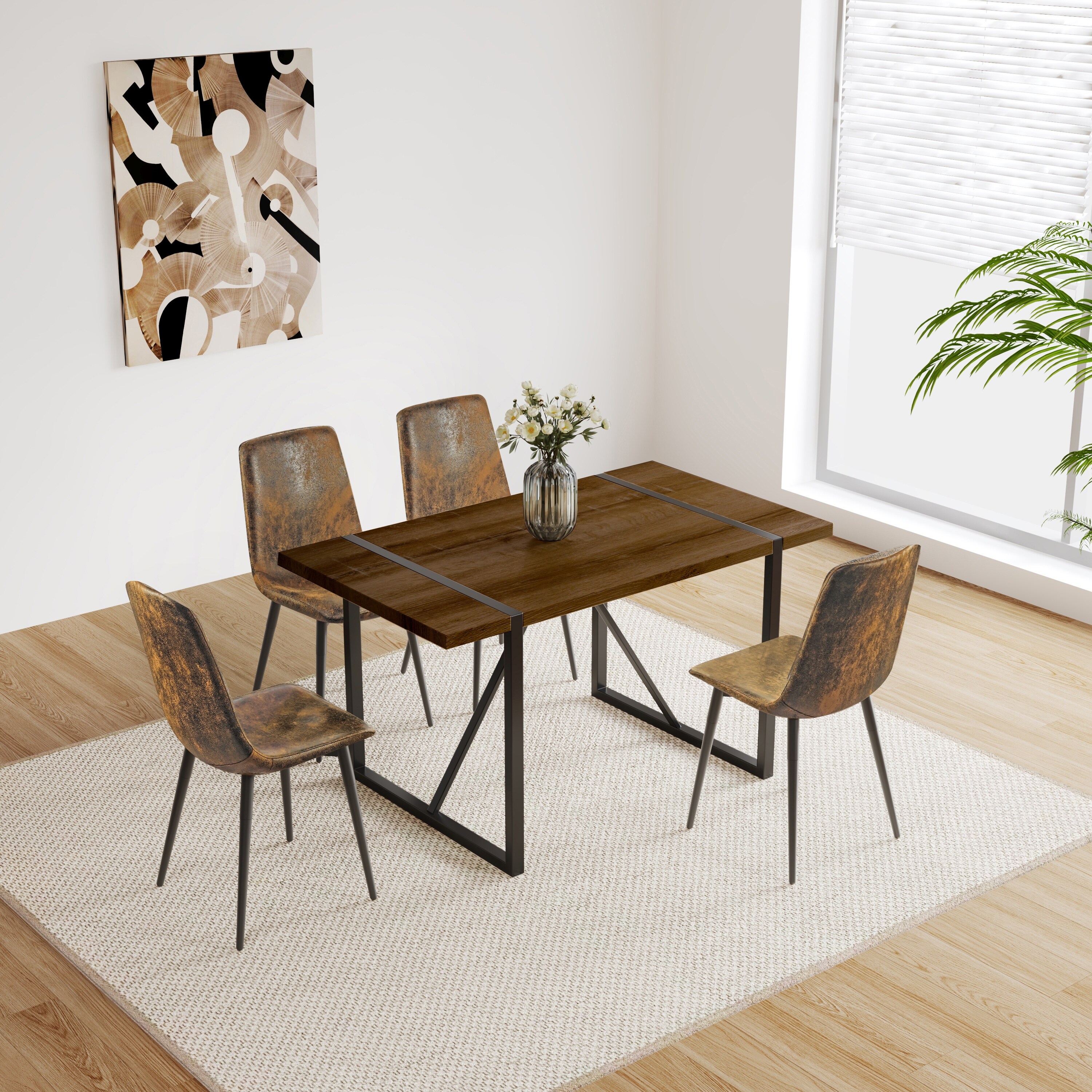 Wood Game Table Dining Table Coffee Table with Metal Fram Meeting Table ...
